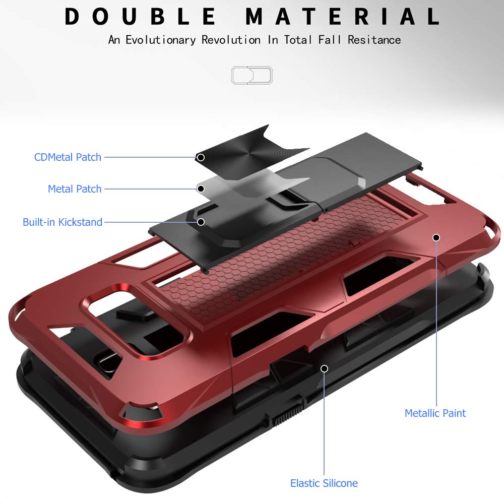 Samsung Galaxy S8 Case | Military-Grade Protection | 12ft. Drop Tested Protective Case | Kickstand | Magnetic Car Mount Holder | Compatible with Galaxy S8 - Red