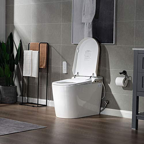 WOODBRIDGE B0980S Intelligent Smart Toilet, Massage Washing, Auto Open & Close, Auto Flush,Heated Integrated Multi Function Remote Control, with Advance Bidet and Soft Closing Seat, White