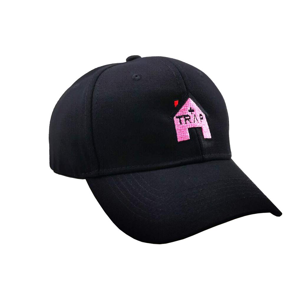 SHENGQXGLL Trap House Baseball Cap Embroidery Trap Music 2 Album Rap Dad Hat Hip Hop Hat Snapback Cap (Black)