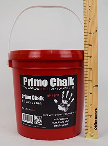 Primo Chalk - 1LBS Bucket - Fewer Applications Needed for Improved Focus on Weightlifting, Gymnastics, Rock Climbing, Gym