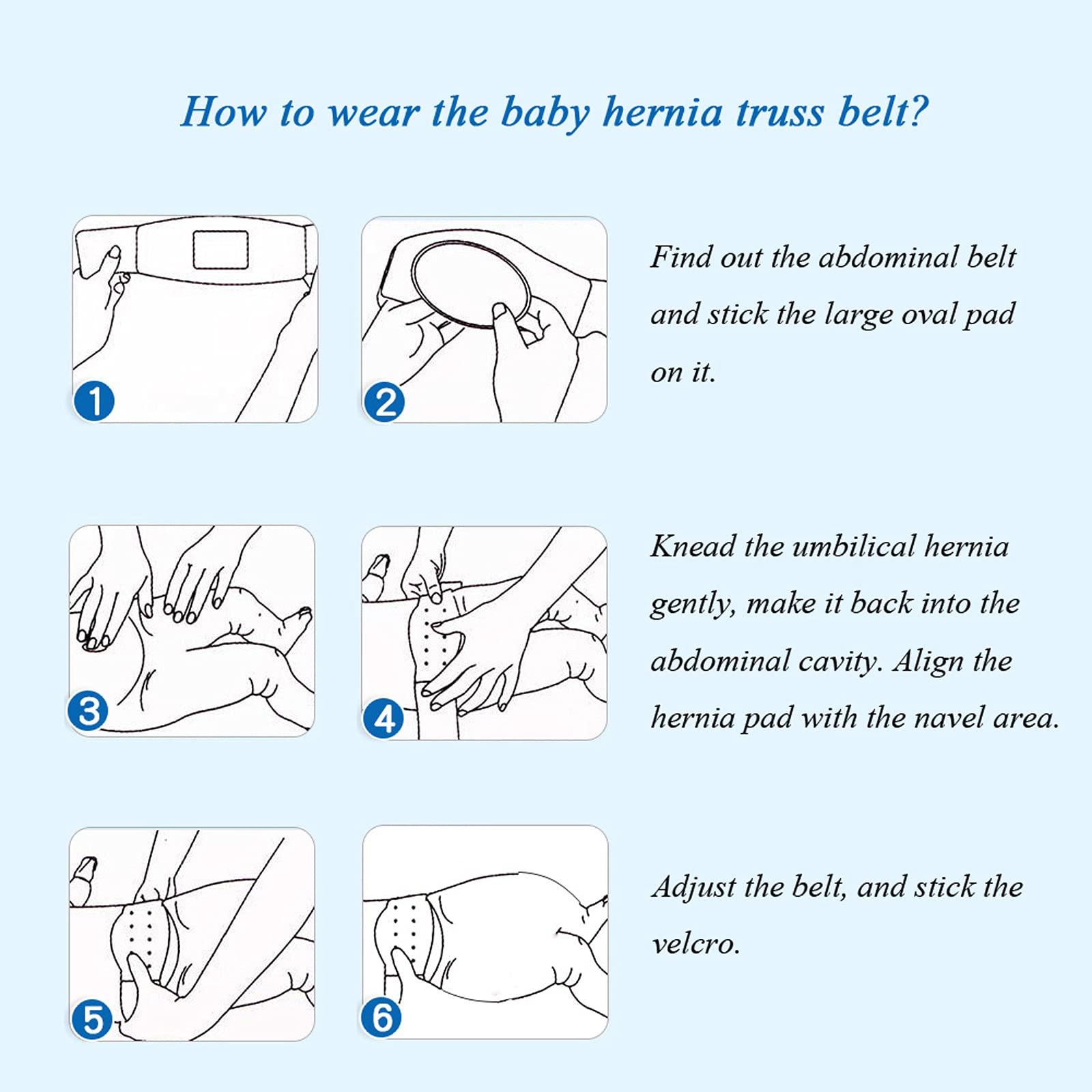 Paskyee Umbilical Hernia Belt Baby Belly Button Band Infant Belly Wrap Abdominal Binder Hernia Truss Support Adjustable Navel Belly Band Newborn Umbilical Cord Blue