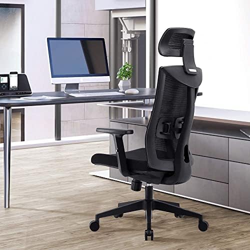 SIHOO Ergonomic Office Chair with Adjustable Lumbar Support and Armrests,Breathable Mesh Back and Padded Seat Desk Chair, Computer Chair for Work (Black)