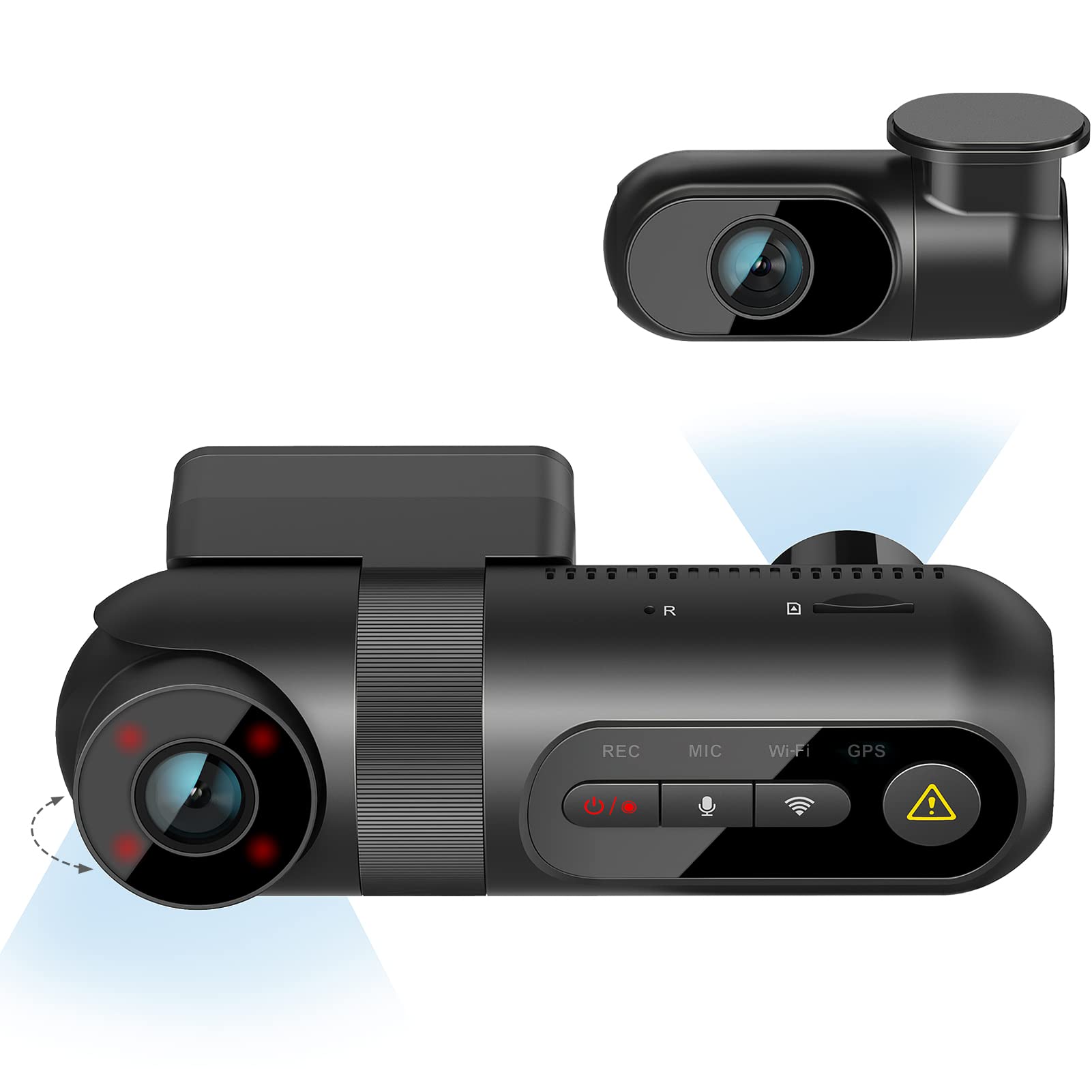VIOFO T130 3 Channel Dash Cam Uber, Built in WIFI and GPS, 1440P+1080P+1080P Three way Triple Car Dash Camera, IR Night Vision, Supercapacitor, G-Sensor, 24 Hour Parking Mode, Support 256GB Max