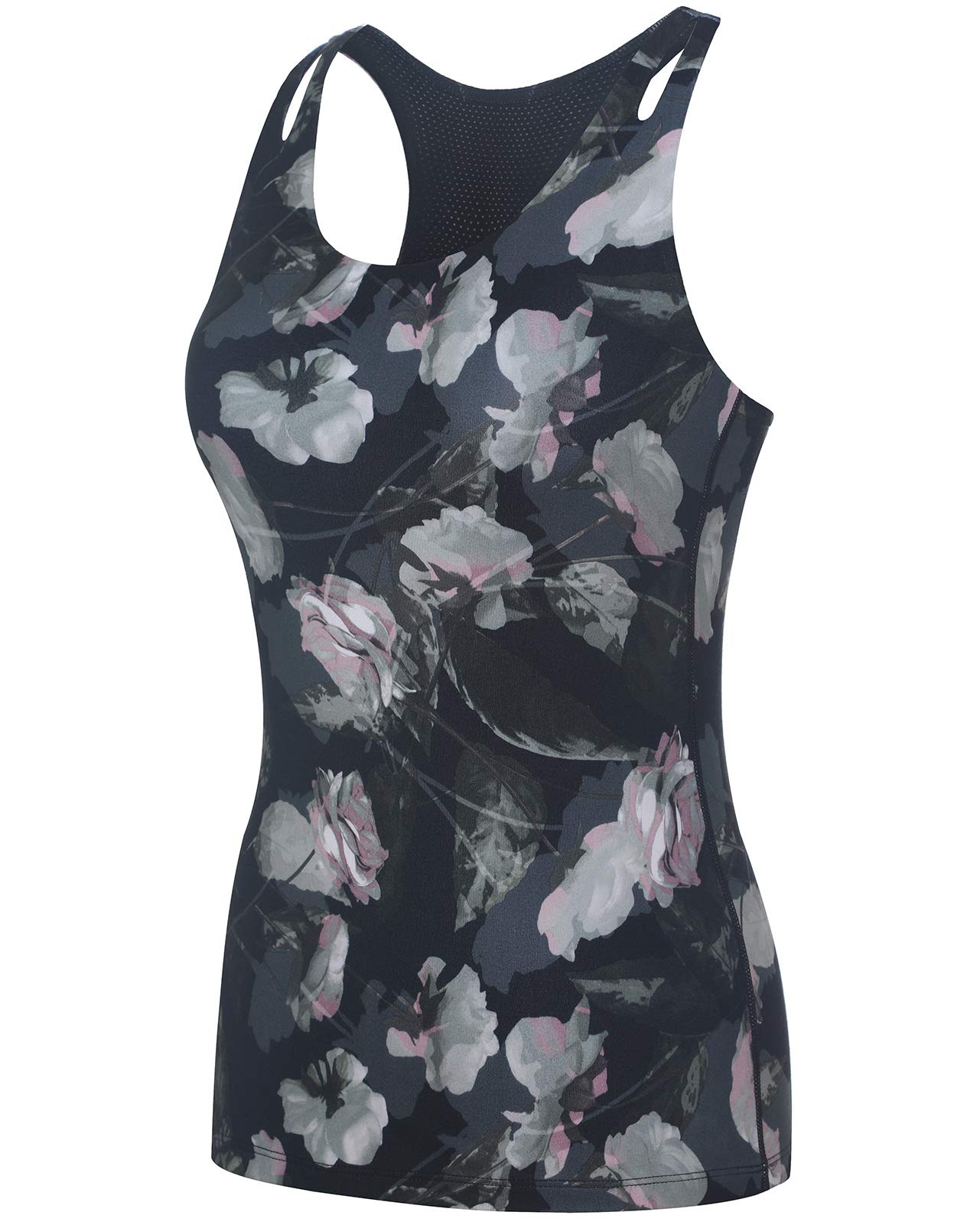 Workout Tops for Women with Built in Bra Athletic Yoga Tops Exercise Running Gym Shirts Lotus XL
