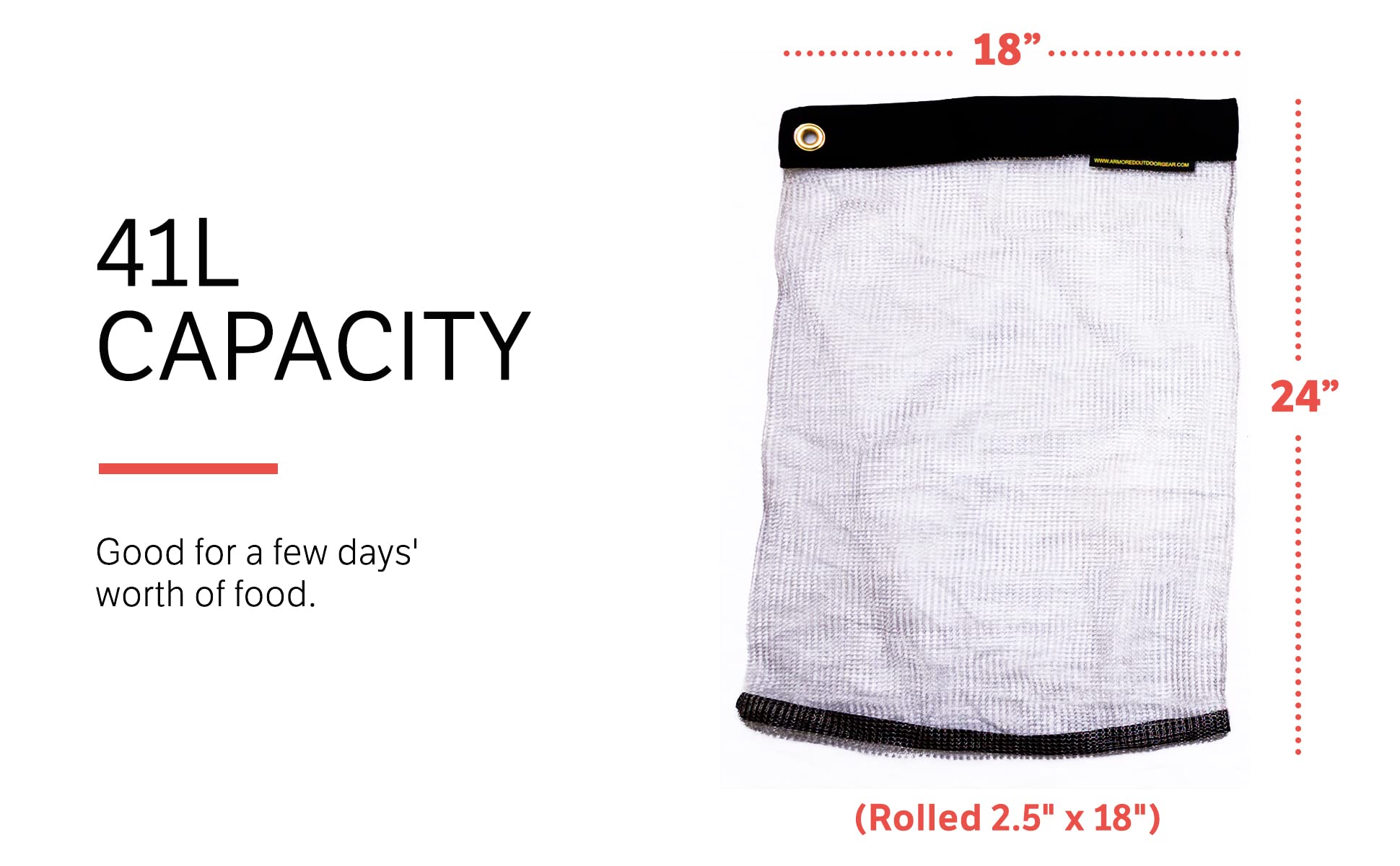 Ratsack Rodent Proof Bear Bags Medium Size - Ultralight Stainless Steel Mesh Bag for Camping Food Storage - Sturdy and Rust-Resistant Sack with Lock and Grommet For Easy Hanging - Made in USA… (Large)