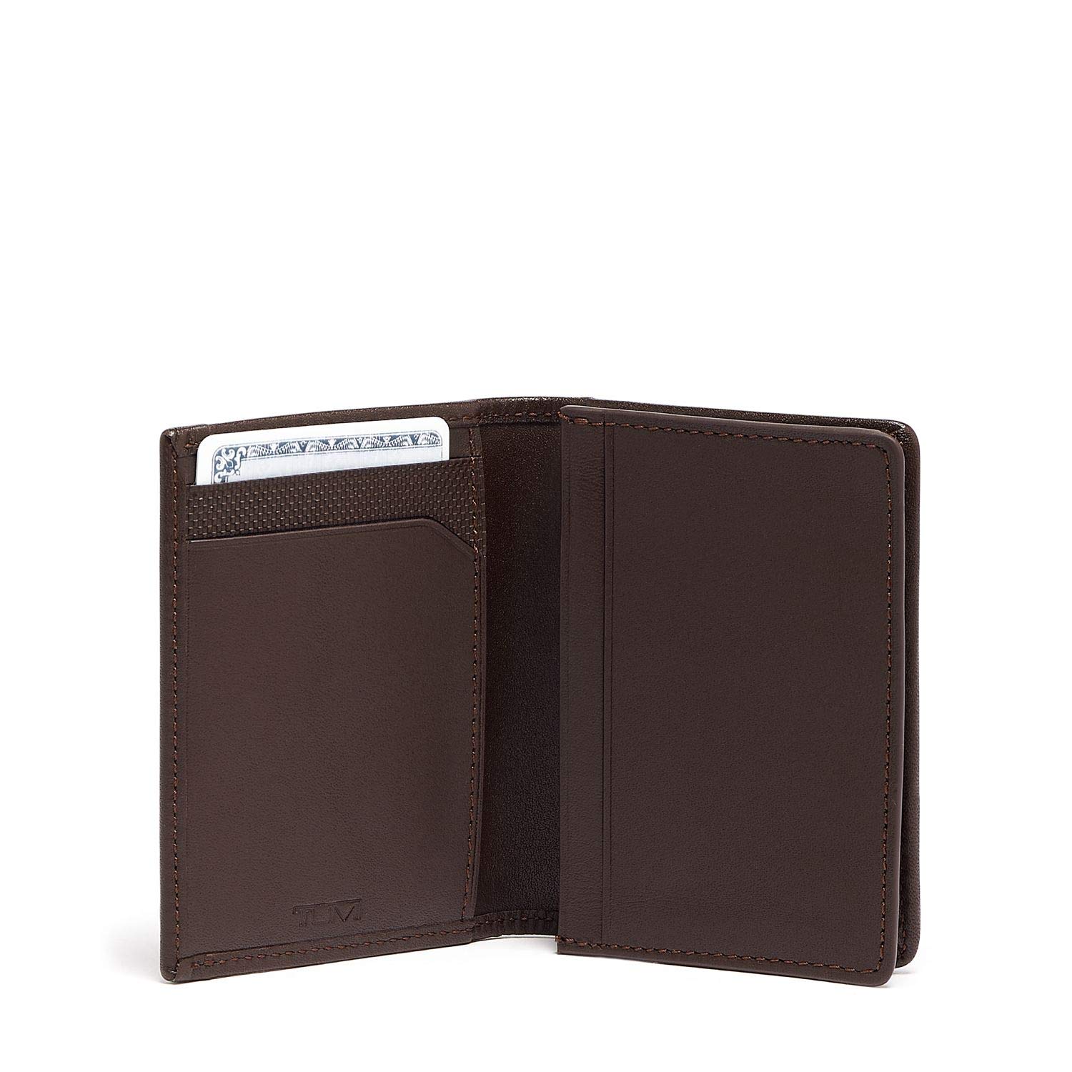 TUMI - Alpha Gusseted Card Case Wallet for Men - Anthracite/Brown