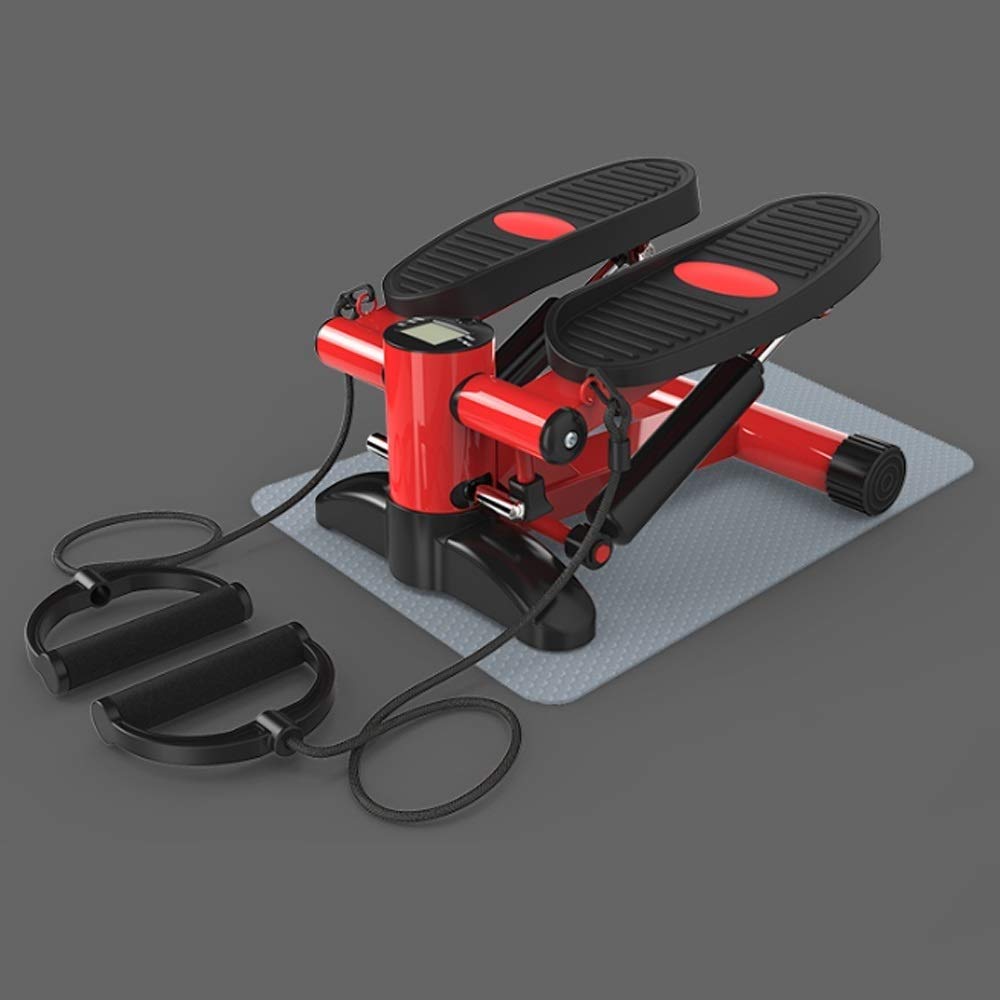 YFDM Mini Stepper Air Climber Step Fitness Exercise Machine with Resistance Band and LCD Display