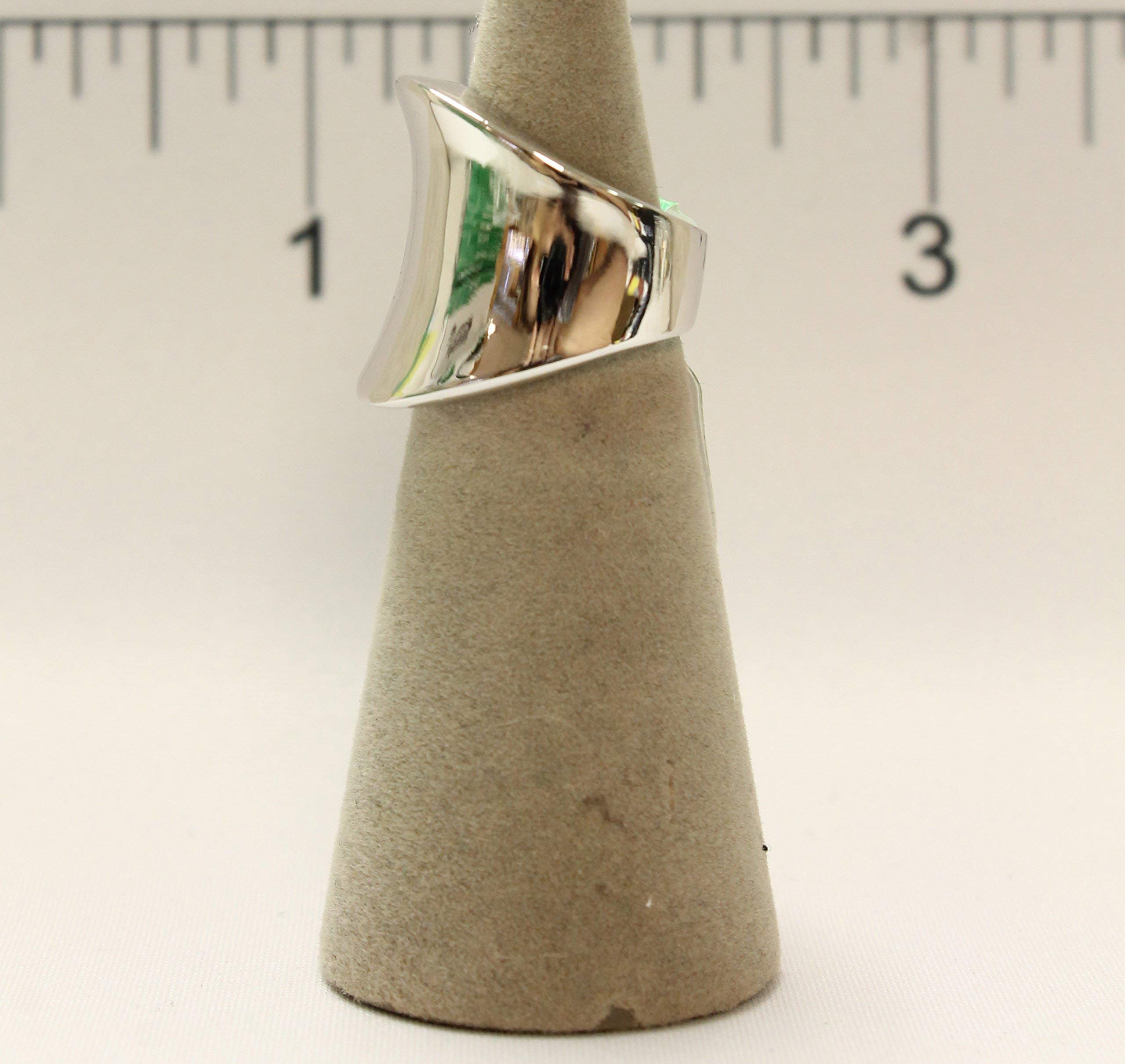 RS Covenant Women's Rhodium Plated Dress Ring Large Mirrored Finish 119 (7)
