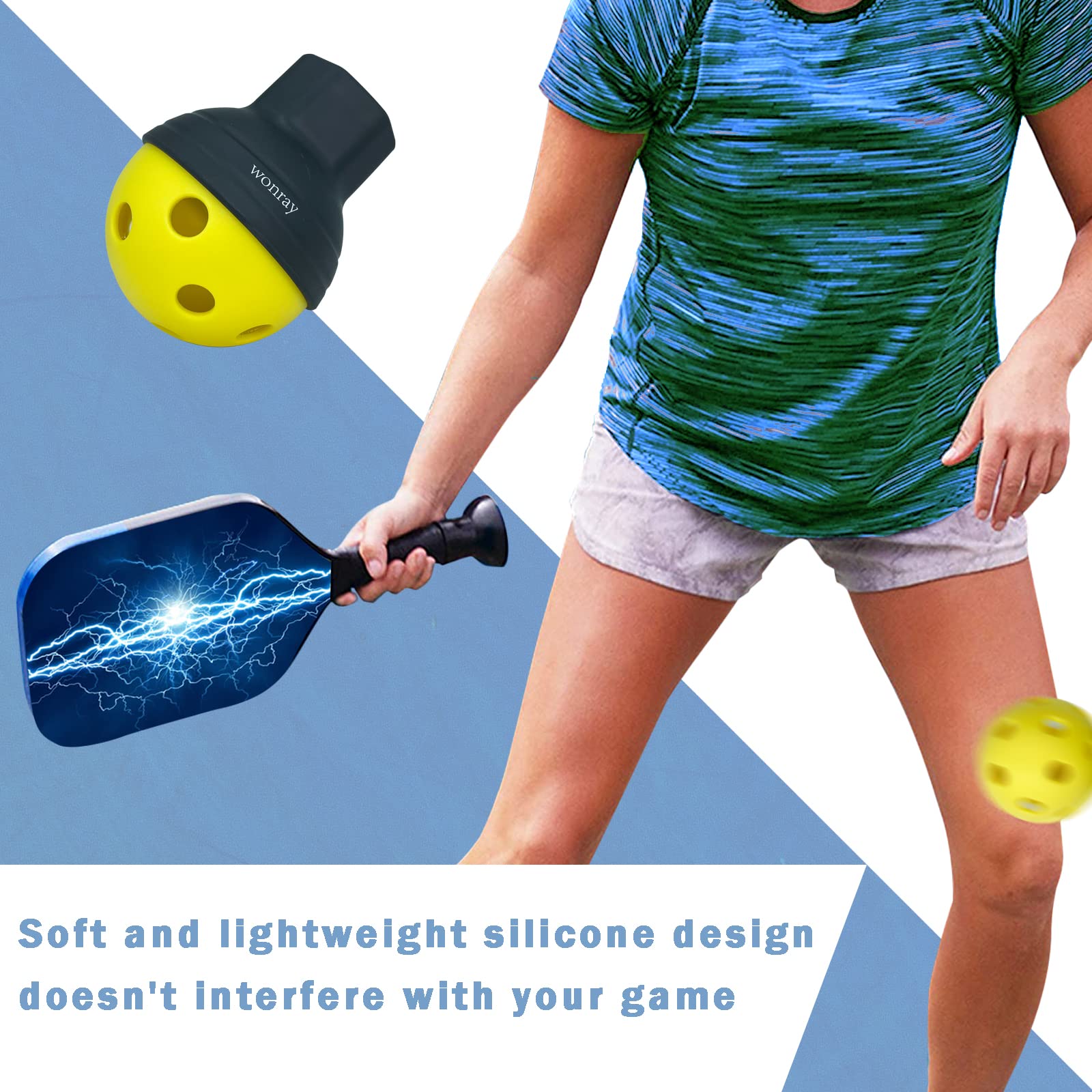 wonray Pickleball Ball Retriever,Pickleballs Rackets Accessory Easier Pick Up The Ball,Suitable for All PickleBalls Player Gifts (2)