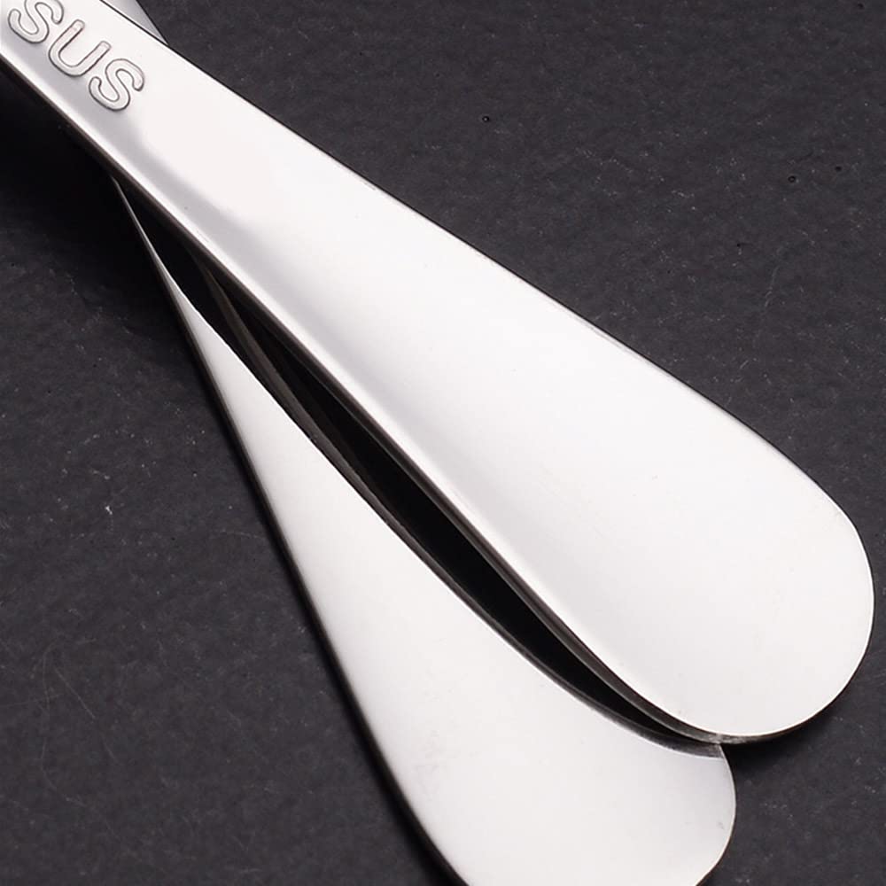 Teaspoons set of 6 Stainless Steel Classic Bead Teaspoons Dessert Spoon Stainless Steel Teaspoons Mirror Finish & Modern Design with Scalloped Edge Used in a Home Kitchen or Dining Room