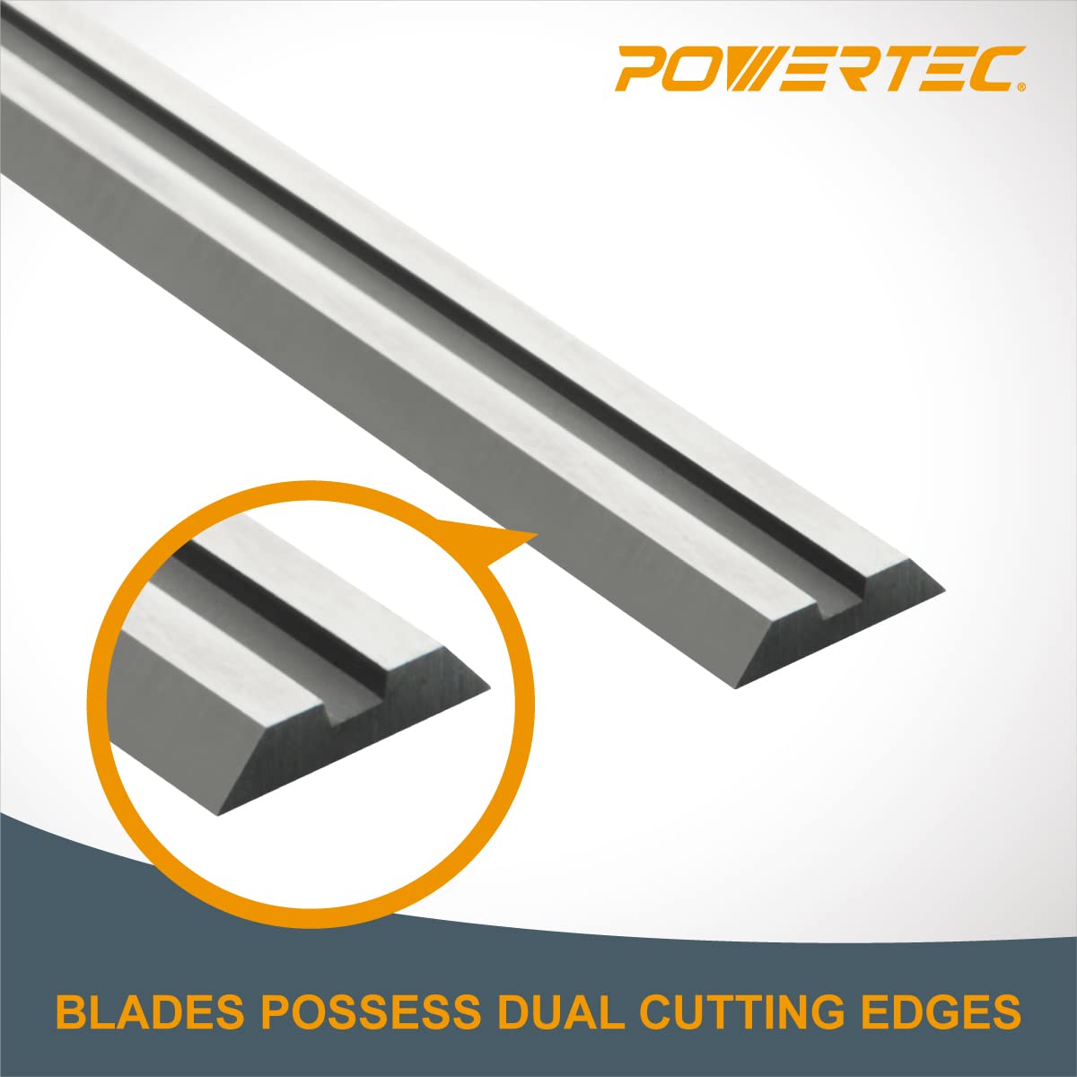 POWERTEC 12831 3-1/4" (82mm) Carbide Hand Held Planer Blades Replacement for Black&Decker, Bosch, Hitachi, Makita, Porter Cable, Ryobi, Stanley, WEN - Set of 2