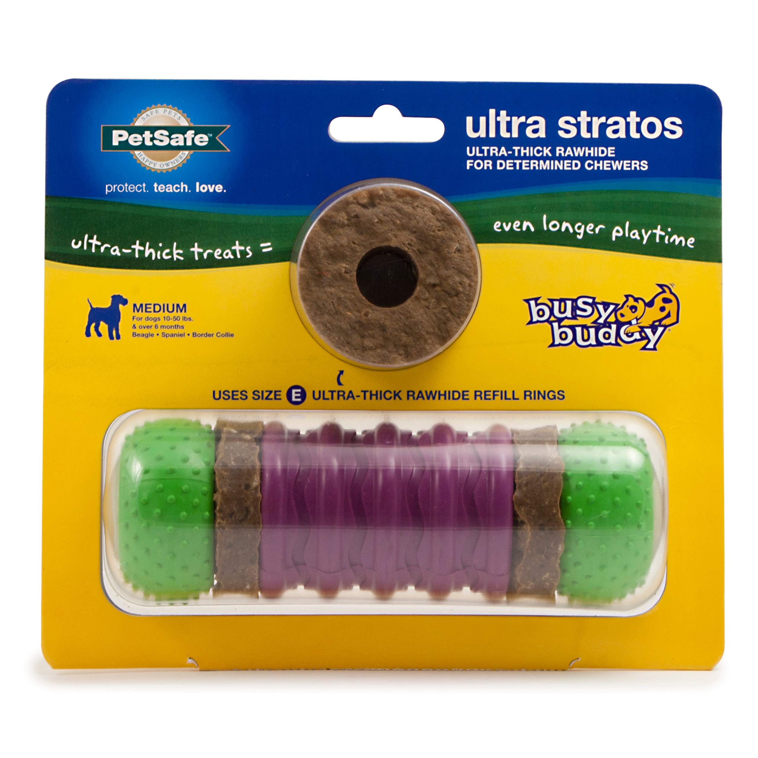 PetSafe Busy Buddy Ultra Stratos Treat Ring Dog Toy β Ultra Thick Treat Rings β Medium