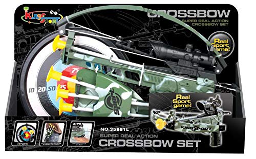 PowerTRC Crossbow Toy Bow and Arrow for Kids, Military Action Archery Crossbow with Scope & Target, Outdoor Activities Toy Gift for Boys Kids 8-12
