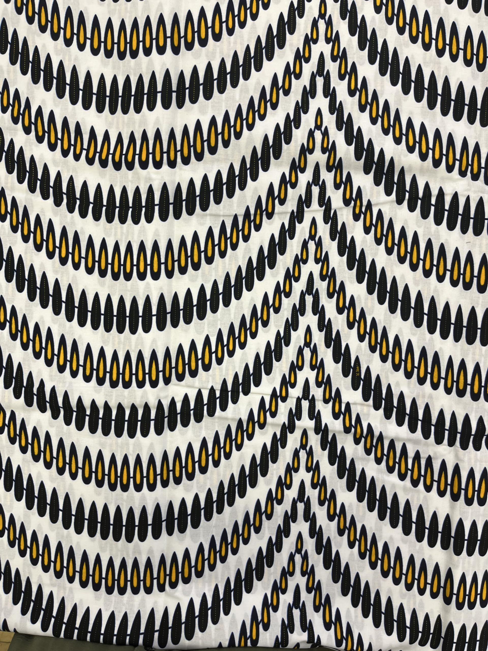 Rain Drops Design African Guaranteed Wax Block Prints Fabric/African Ankara Wrapper Fabric Wax Fabrics /-Sell by 6 Yards-100% Cotton-for Dresses- White, Yellow, Dark-Blue, Black