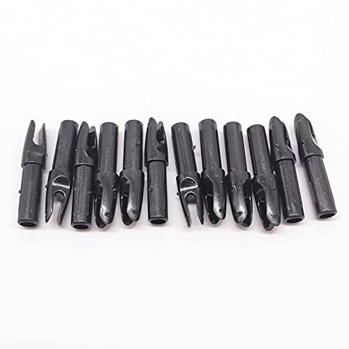 traderplus Plastic Arrow Tail Carbon Nock Arrow Accessories Inner Diameter 6.20mm, Pack of 12 (Black)