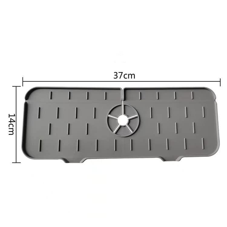 Sink Splash Guard, Silicone Faucet Absorbent Mat, Protector for Kitchen and Bathroom Sink, Faucet Handle Drip Catcher Tray, Drying Pad