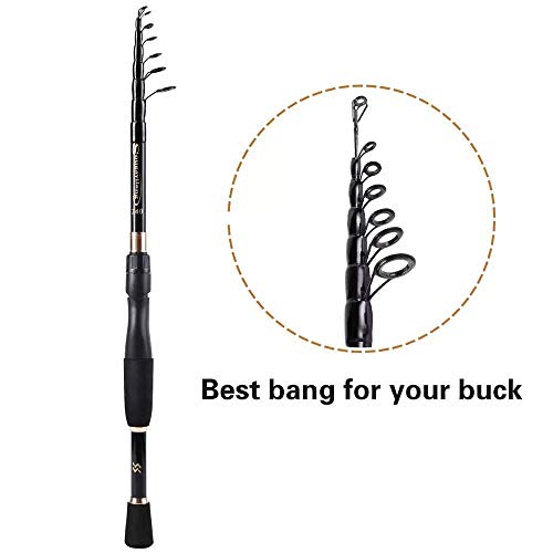 ZYZMH Telescopic Fishing Rods 1.8M 2.1M 2.4M Bass Hard Bait Casting Mini Portable Spinning Rod Fishing Tackle Tools (Size : 2.1m)
