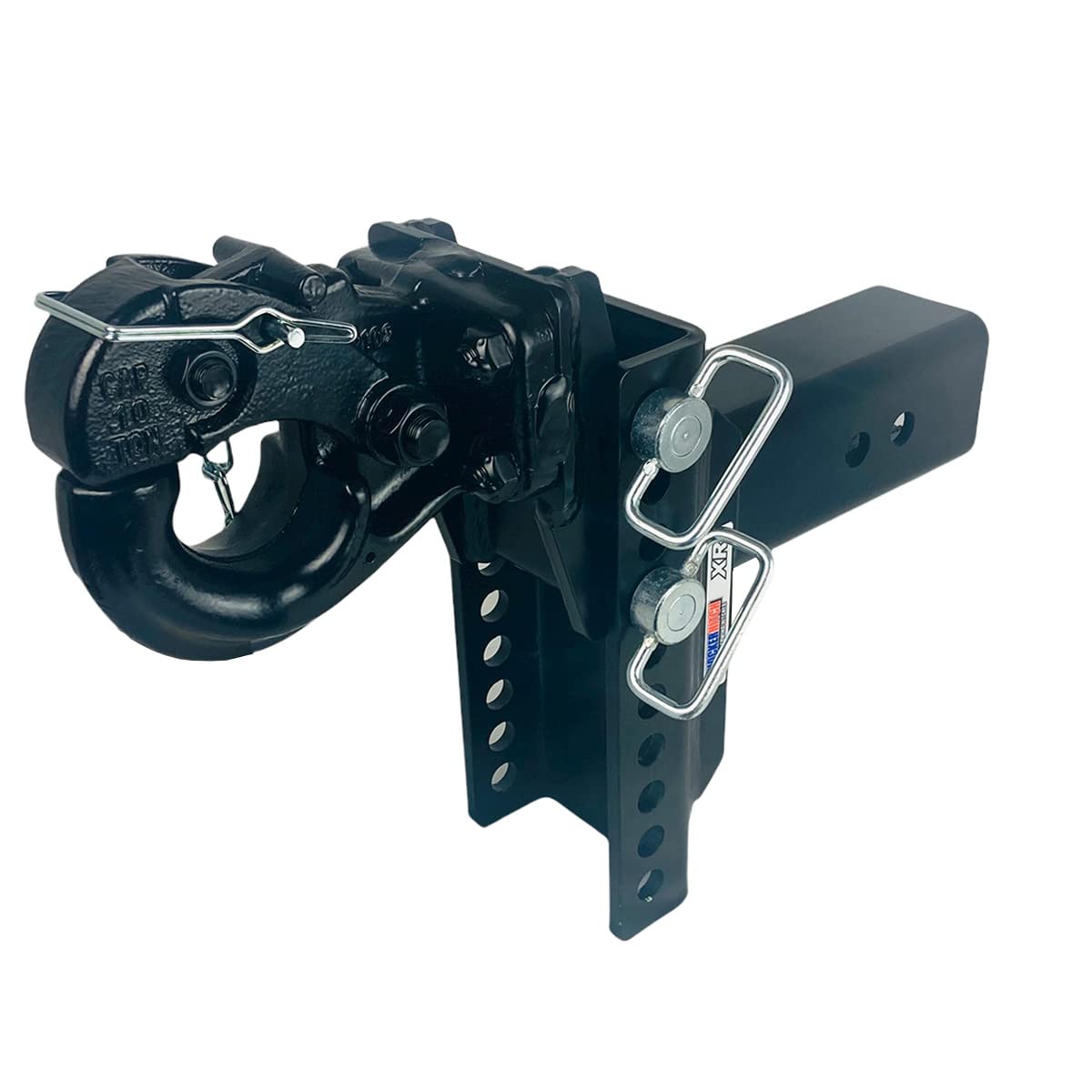 Shocker XR Pintle Hook Drop Ball Mount 4" Drop to 4" Rise, Fits 2" Hitch