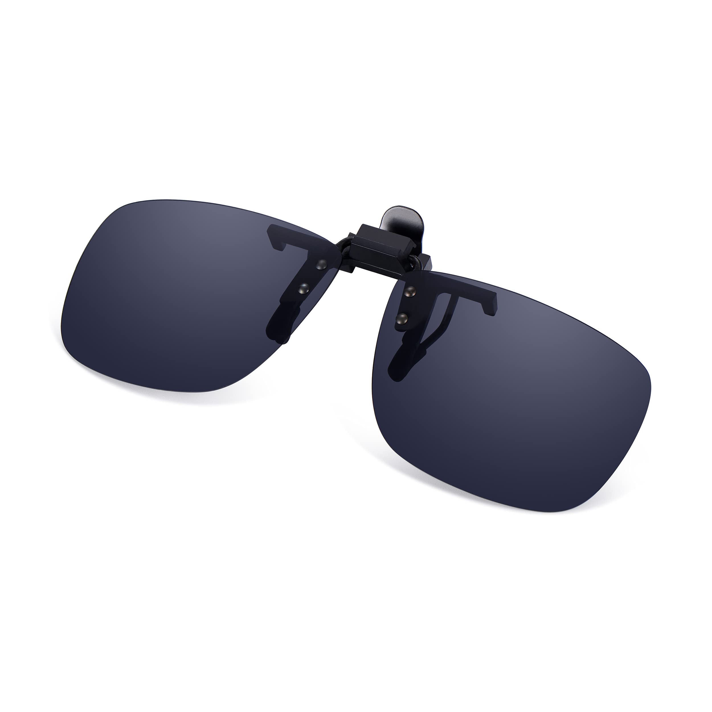 Read Optics Clip On Sunglasses over Prescription & Non Prescription Glasses with Easy Attachment, Polarized UV Protection, Flip Up Rimless Lightweight Lenses