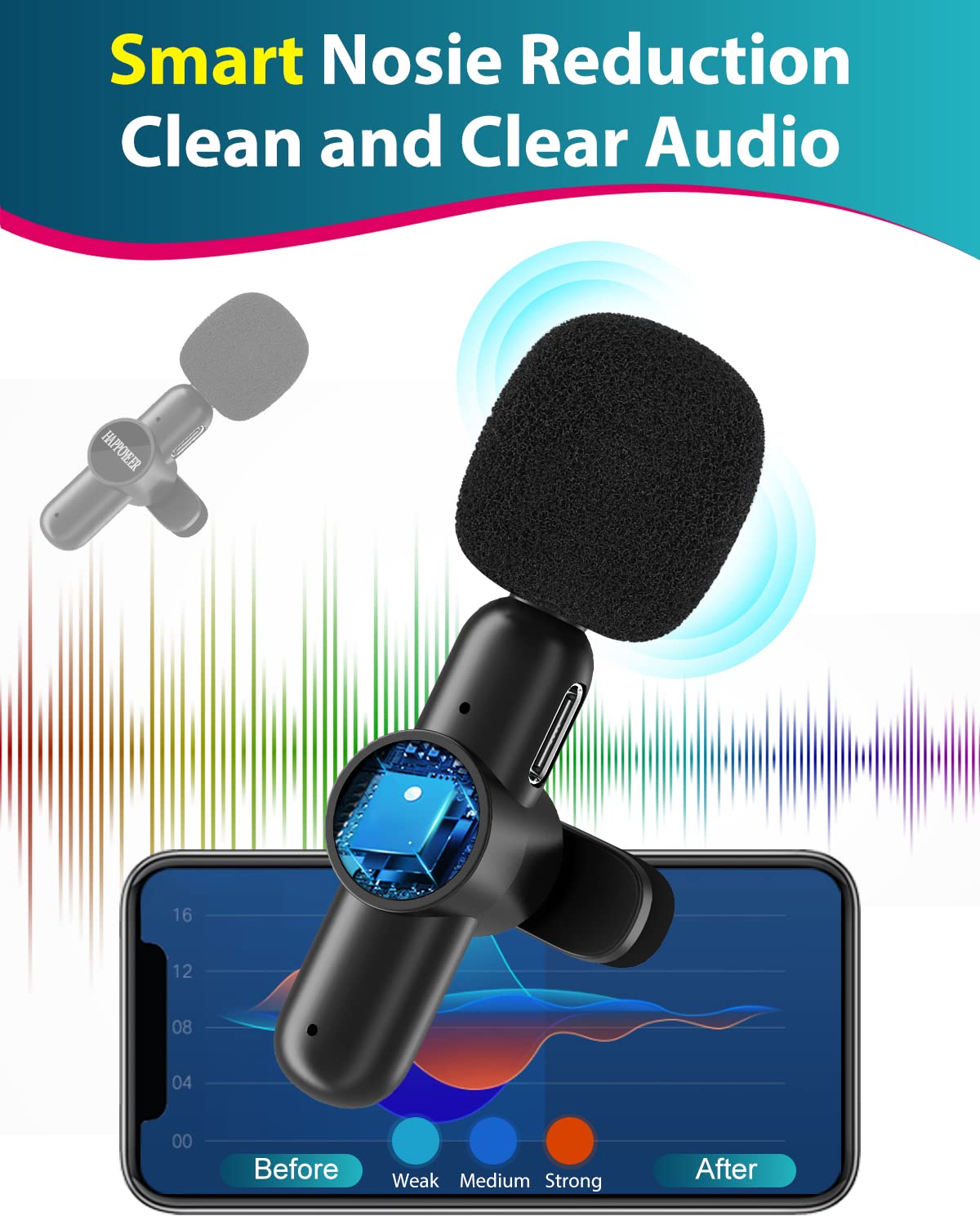 Wireless Lavalier Microphone for iPhone/iPad,Professional Wireless Mini Microphones for Video Recording,TikTok Facebook YouTube Live Stream Clip-on Plug & Play Phone Lapel Mic for Singing Vlogging