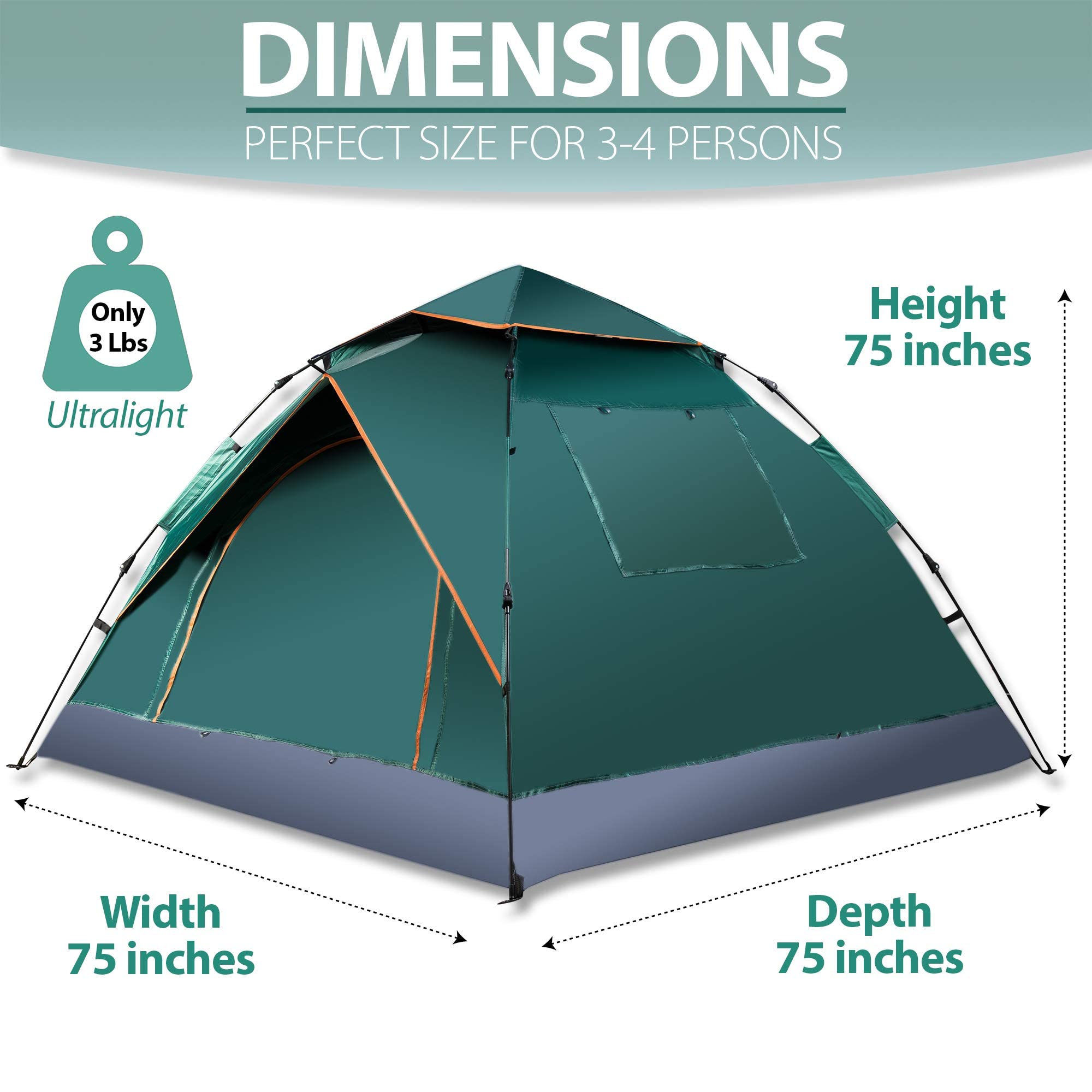 ZONETECH Camping Tent and Inflatable Air Mattress