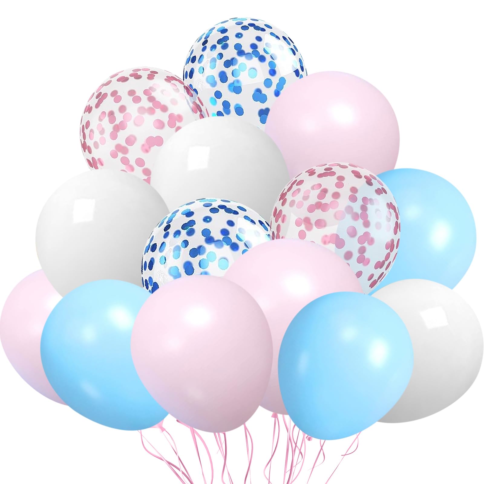 Rose Gold Confetti Latex Balloons - 60 Pack 12 inch Rose Gold Latex Birthday Balloons for Engagement, Wedding, Bridal Shower Party Decorations