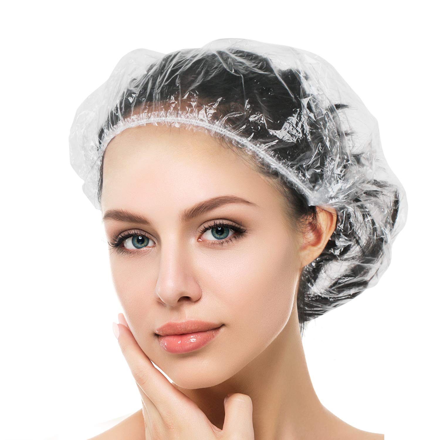 Shower Cap Disposable 120 Pcs Thickening Large Elastic Thick Bath Cap For Women Spa,Hotel,Home Use,Portable Travel and Hair Salon By BAbuGIG (120 Count)