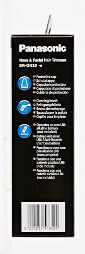 Panasonic ER-GN30-K Nose, Ear n Facial Hair Trimmer Wet/Dry with Vortex Cleaning System, Black