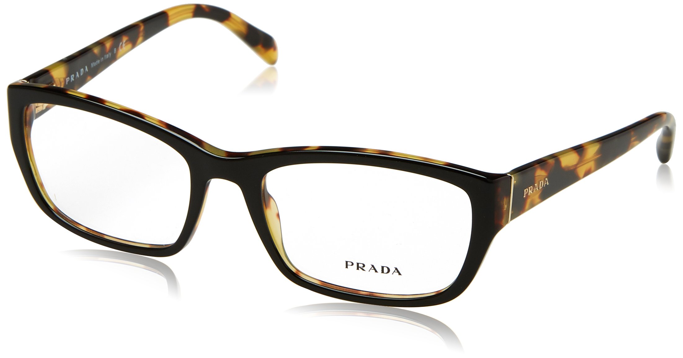 Prada PR18OV Eyeglass Frames NAI1O1-54 - Top Black/Medium Havana PR18OV-NAI1O1-54