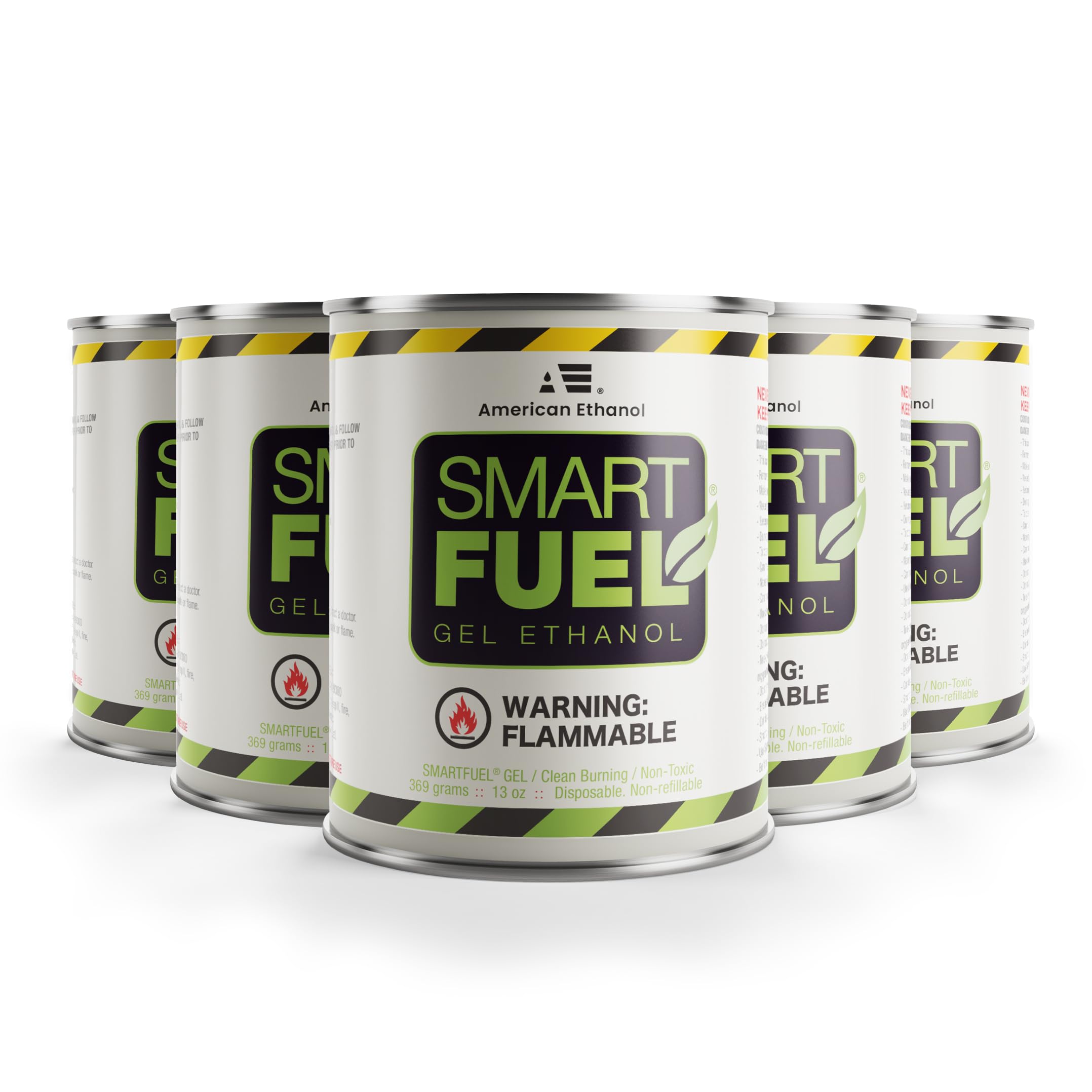 Smart Fuel Gel Ethanol - Ethanol Fuel Can, Spill-Resistant, High Purity for Indoor & Outdoor Uses, Ventless Fireplaces, Fire Pit, Stoves and Burners - Non-Hazardous, Planet Friendly, Ethanol - 13oz