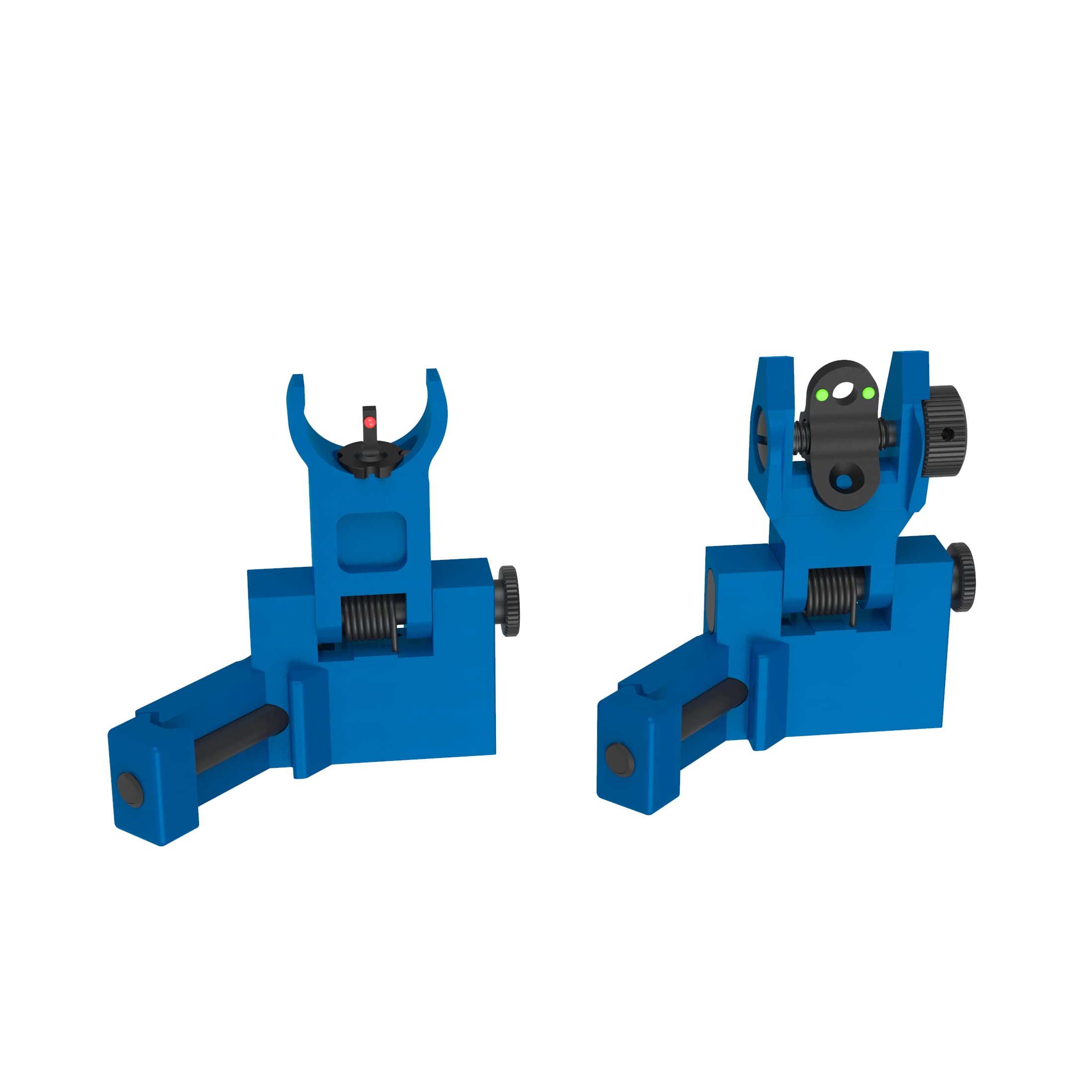 ZONGER Flip-Up 45 Degree Offset Iron Sights, Fiber Optics Iron Sights, Front Red Dot Sight & Foldable Flip-Up Sight, Fit Picatinny & Weaver Rails (Blue)