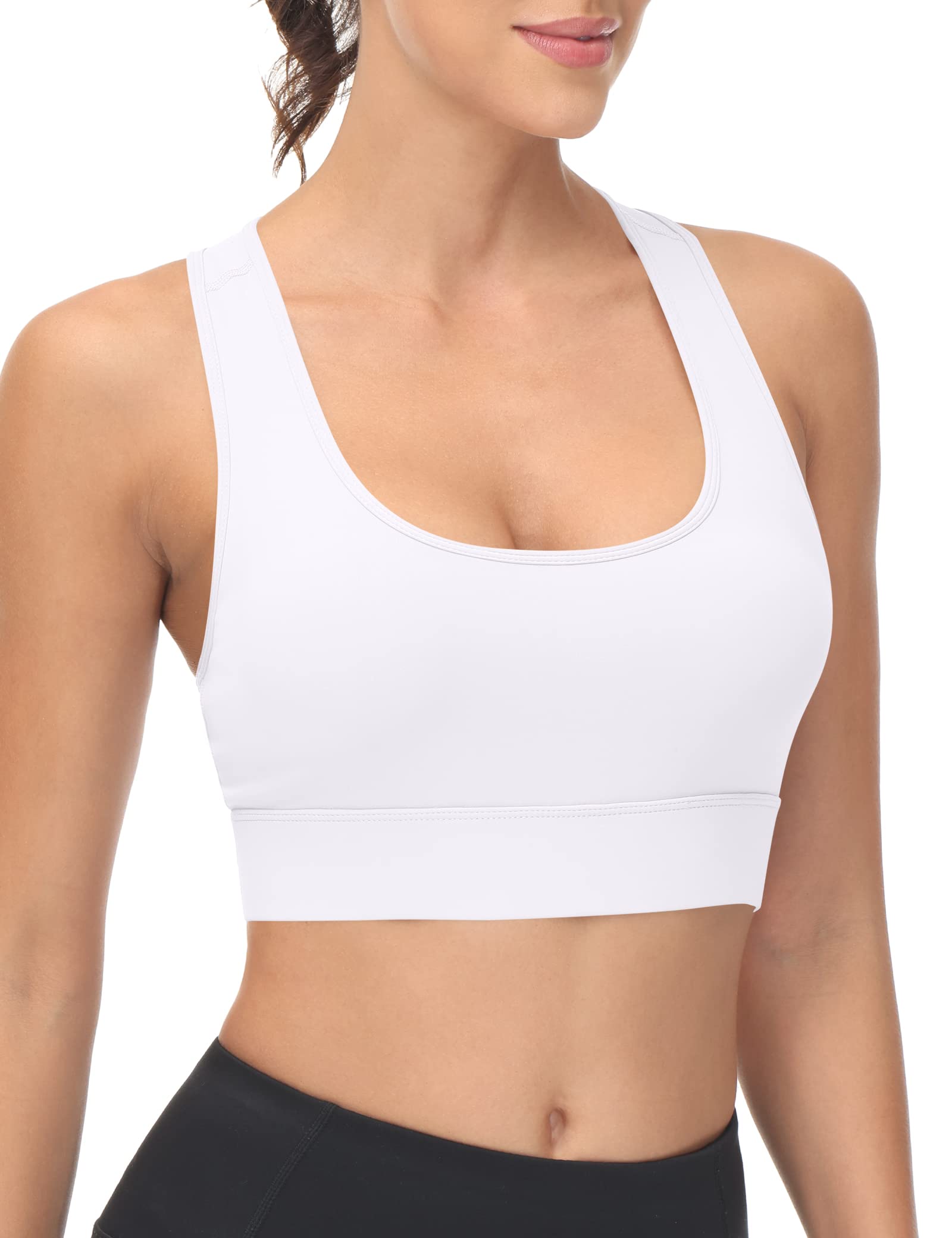 UrKeuf Women's Sports Bra Wirefree Padded Support Yoga Bras Gym Workout Running Tank Tops