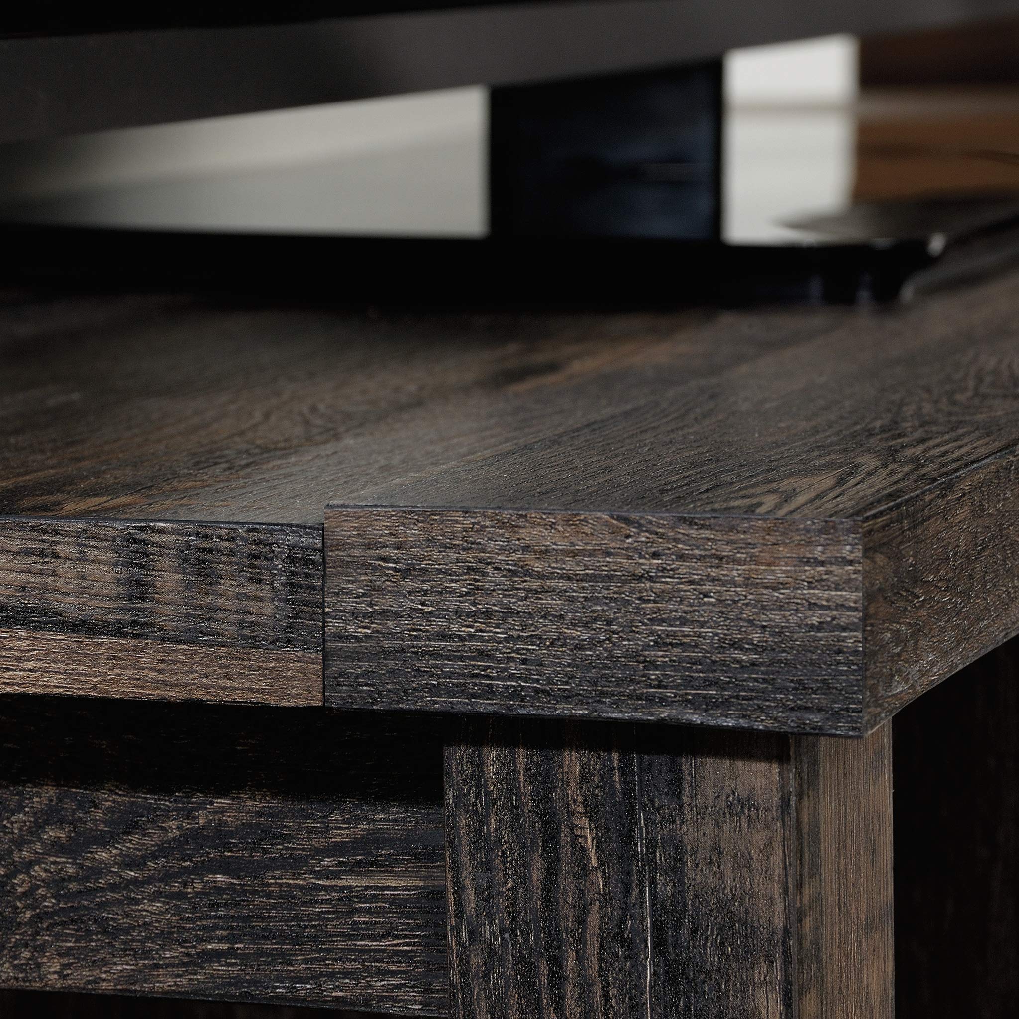 Sauder Miscellaneous Entertainment TV Console with Storage & Electric Fireplace, for TVs up to 54", Carbon Oak Finish