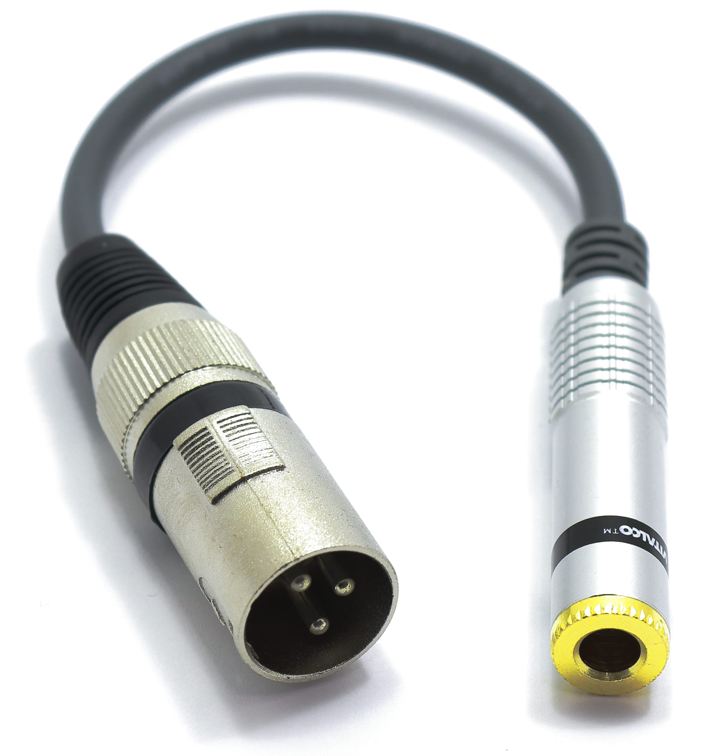 VITALCO XLR Male to 1/4 Jack Stereo Female Mic Adapter 6.35 1/4" Jack TRS to 3 Pin Microphone Audio Balanced Cable Converter