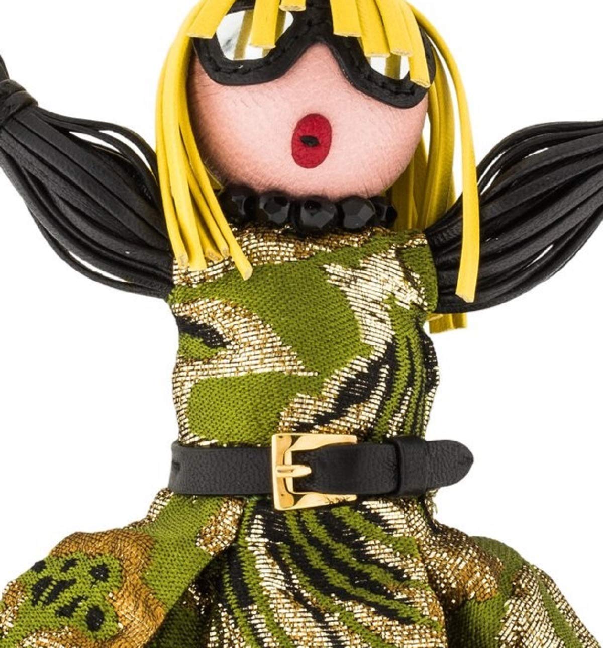 Prada Trick Pelle Felce Green Dress Jasmine Doll Keyring 1TL171