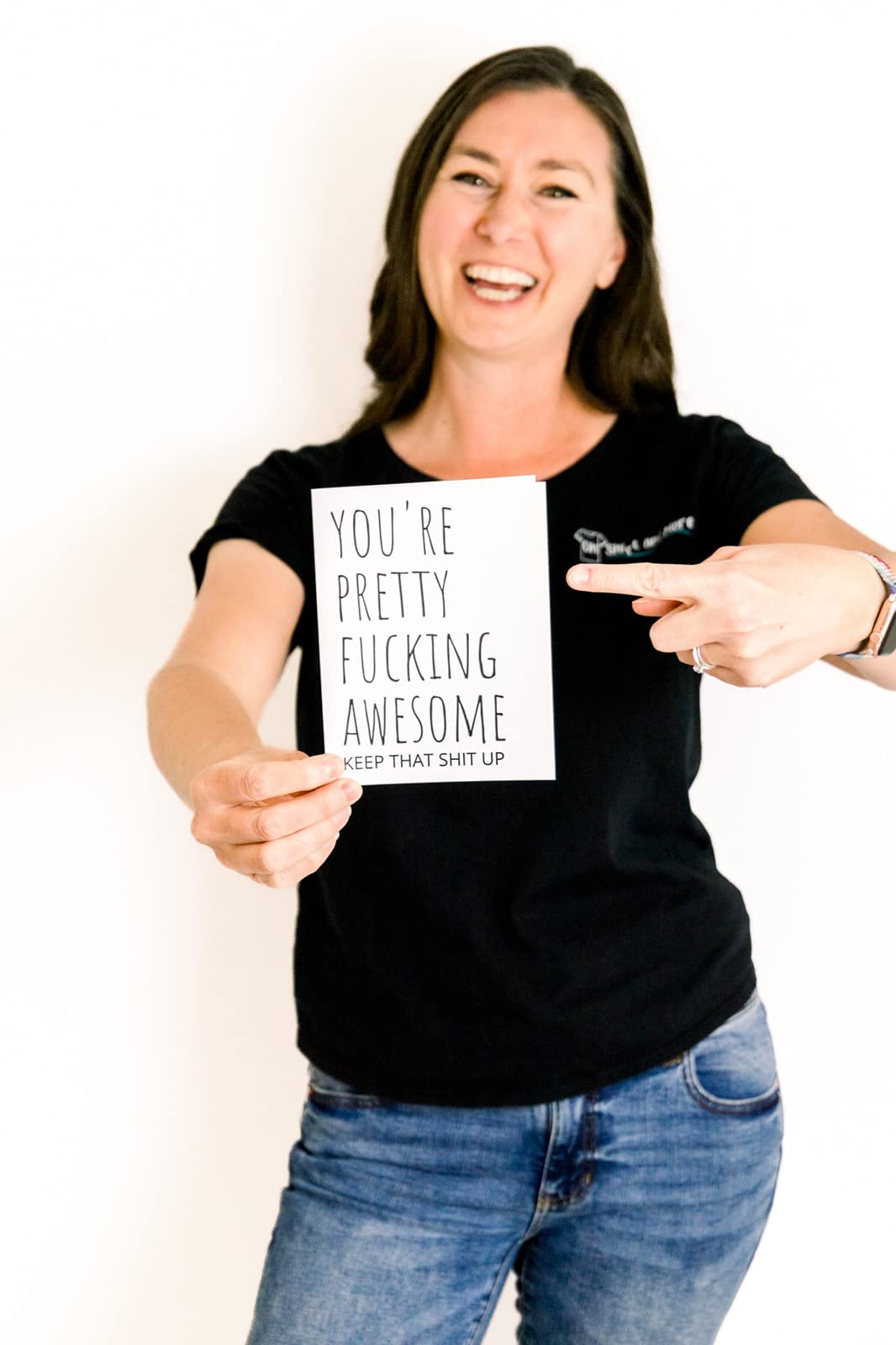 Oh Shirt and More LLC You're Pretty Fucking Awesome, Funny Thank you Card with envelope, Funny Sarcastic Encourage Thanks Greeting Card