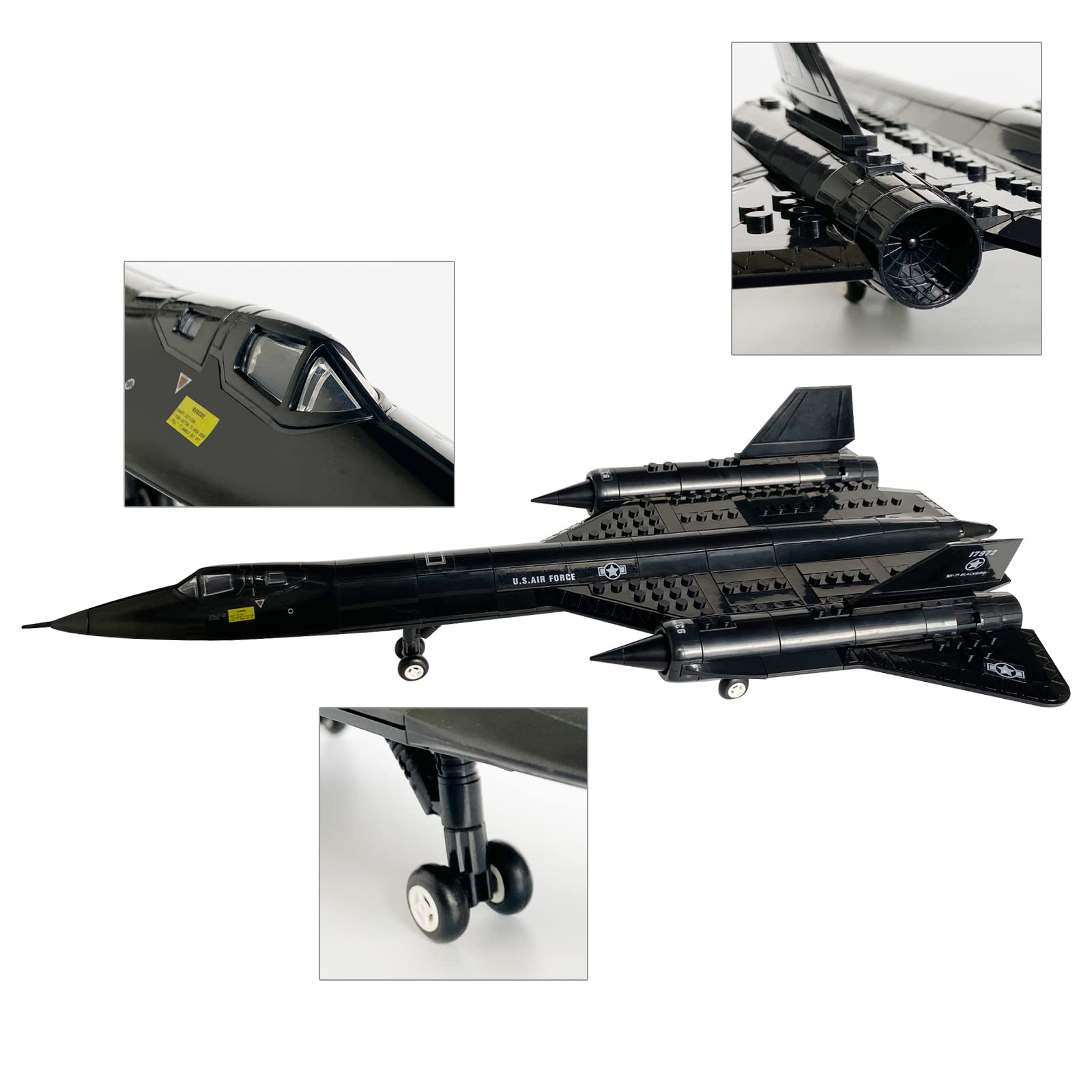 ZYLEDW Airplane Building Bricks Set SR-71 Blackbird Plane Model Reconnaissance Aircraft Army Jet Fighter Building Blocks Kit for Adults Kid Older Than 6 4005