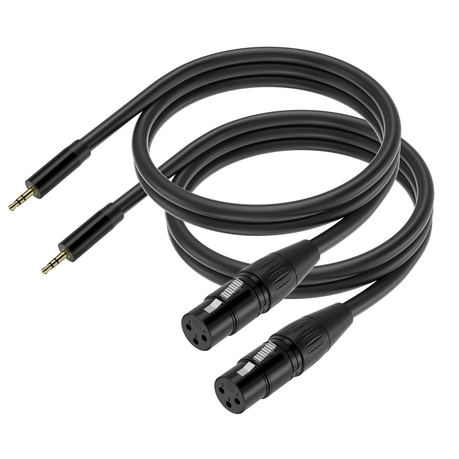Yinker 3.5mm to XLR Female 5ft/1pack, 1/8 Inch TRS to XLR Female 3 Pin Microphone Cable Mic Cord Balanced Stereo(1/8 to XLR)