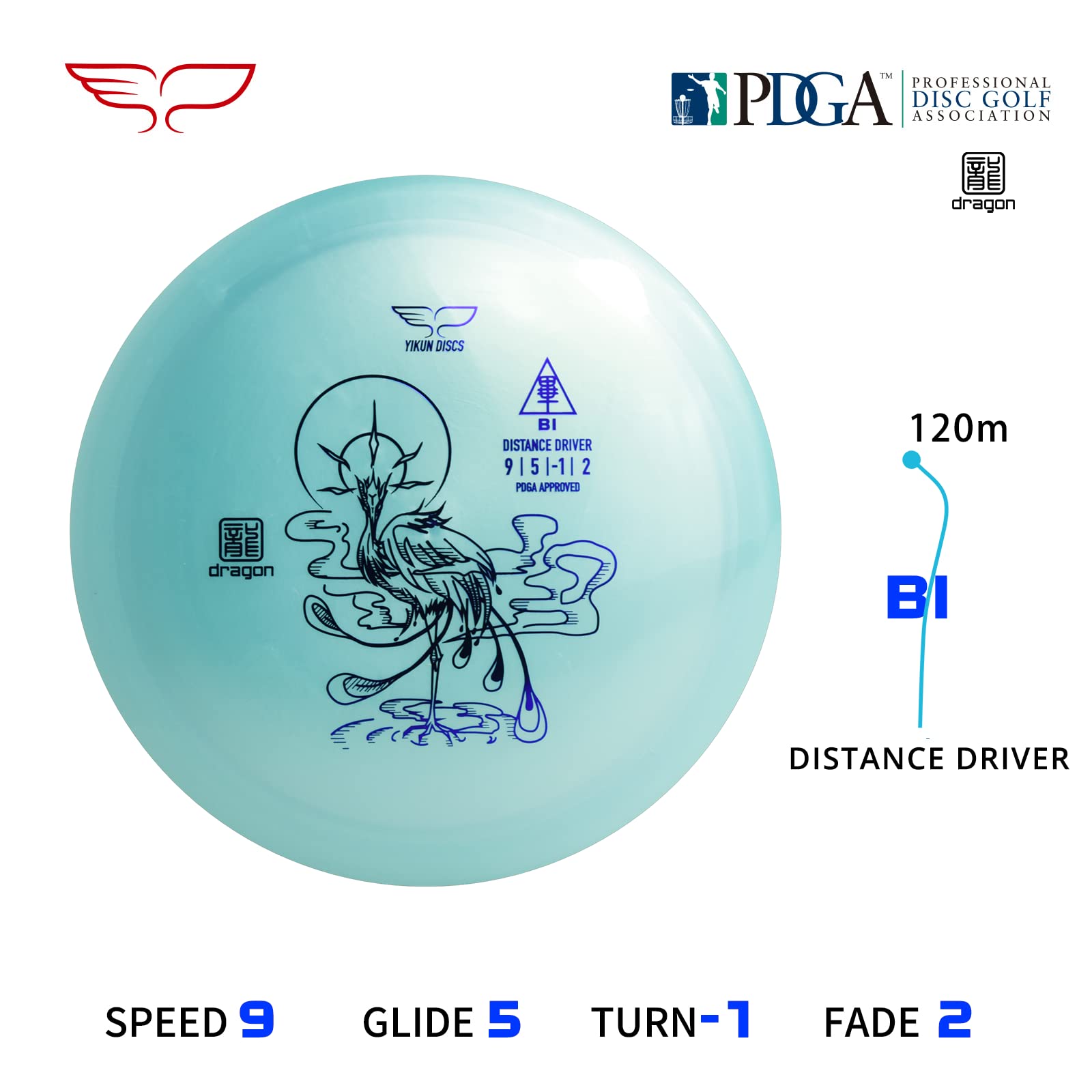 Yikun Disc Golf Disc Driver Professional PDGA Approved Discs Golf Understable Distance Driver165-175g Fairway Golf Disc Perfect for Outdoor Games (Blue)