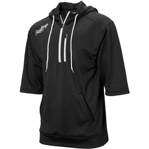 Rawlings Men's Short Sleeve Hoodie, Black, Medium