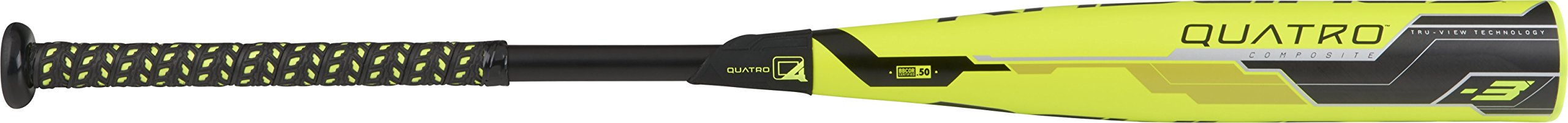 Rawlings Quatro Composite BBCOR (High School/Collegiate) Baseball Bat, 2-5/8-Inch Big Barrel, 32-Inch length, -3 Drop Weight, 29 Ounces
