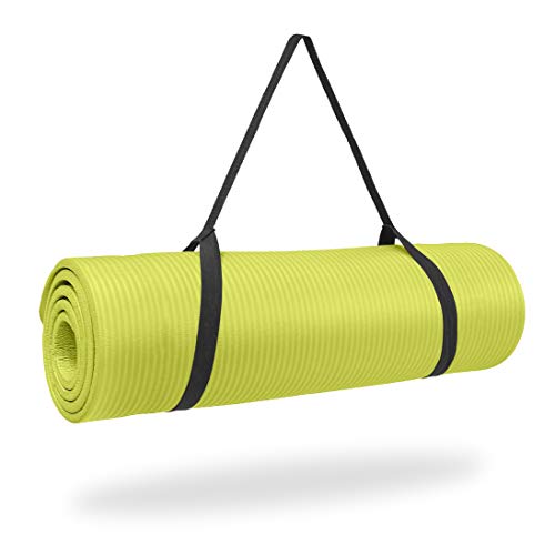 Pure Fitness 1/2 inch Ultra Thick NBR Exercise Mat - Lime