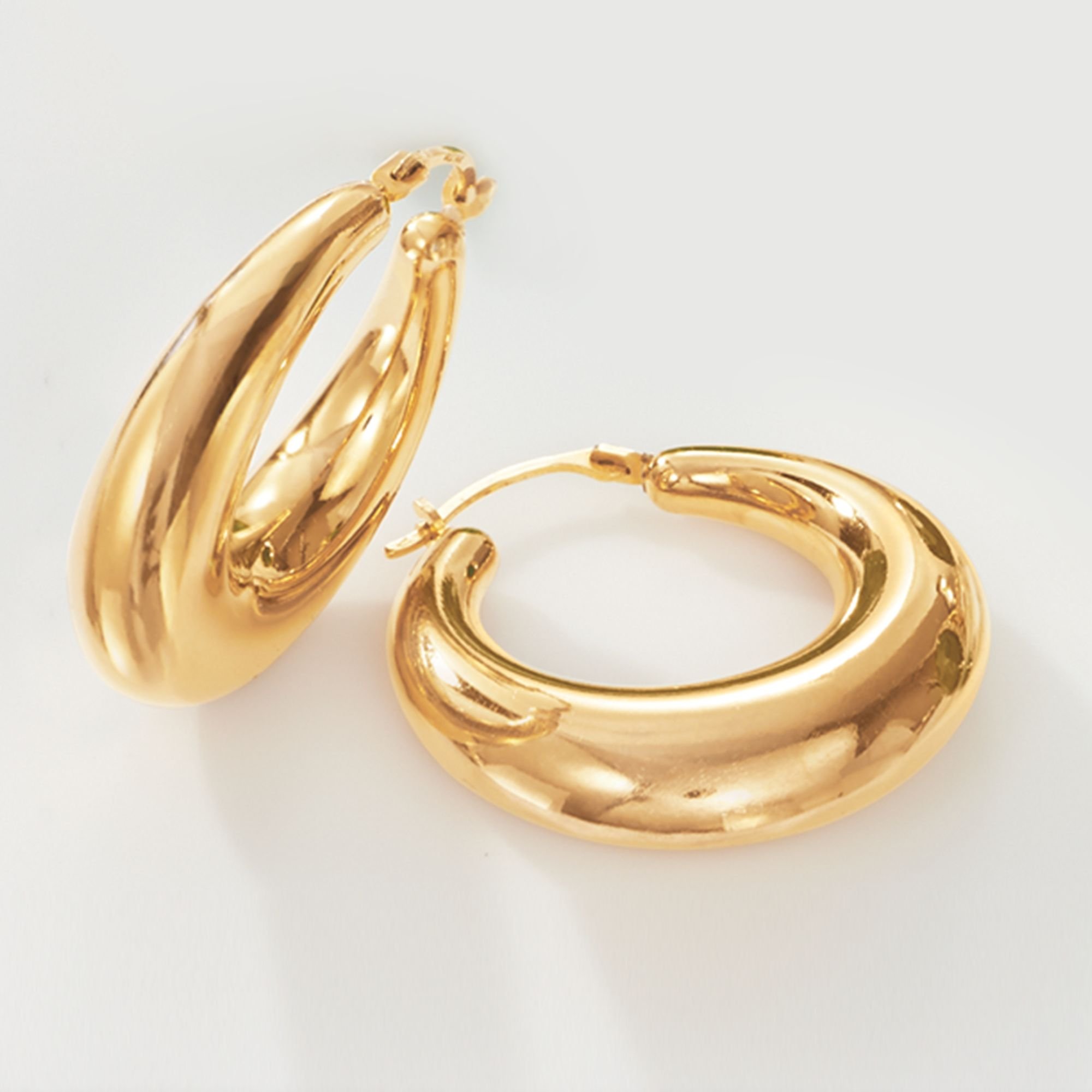 Ross-Simons Andiamo 14kt Yellow Gold Over Resin Graduated Hoop Earrings For Women