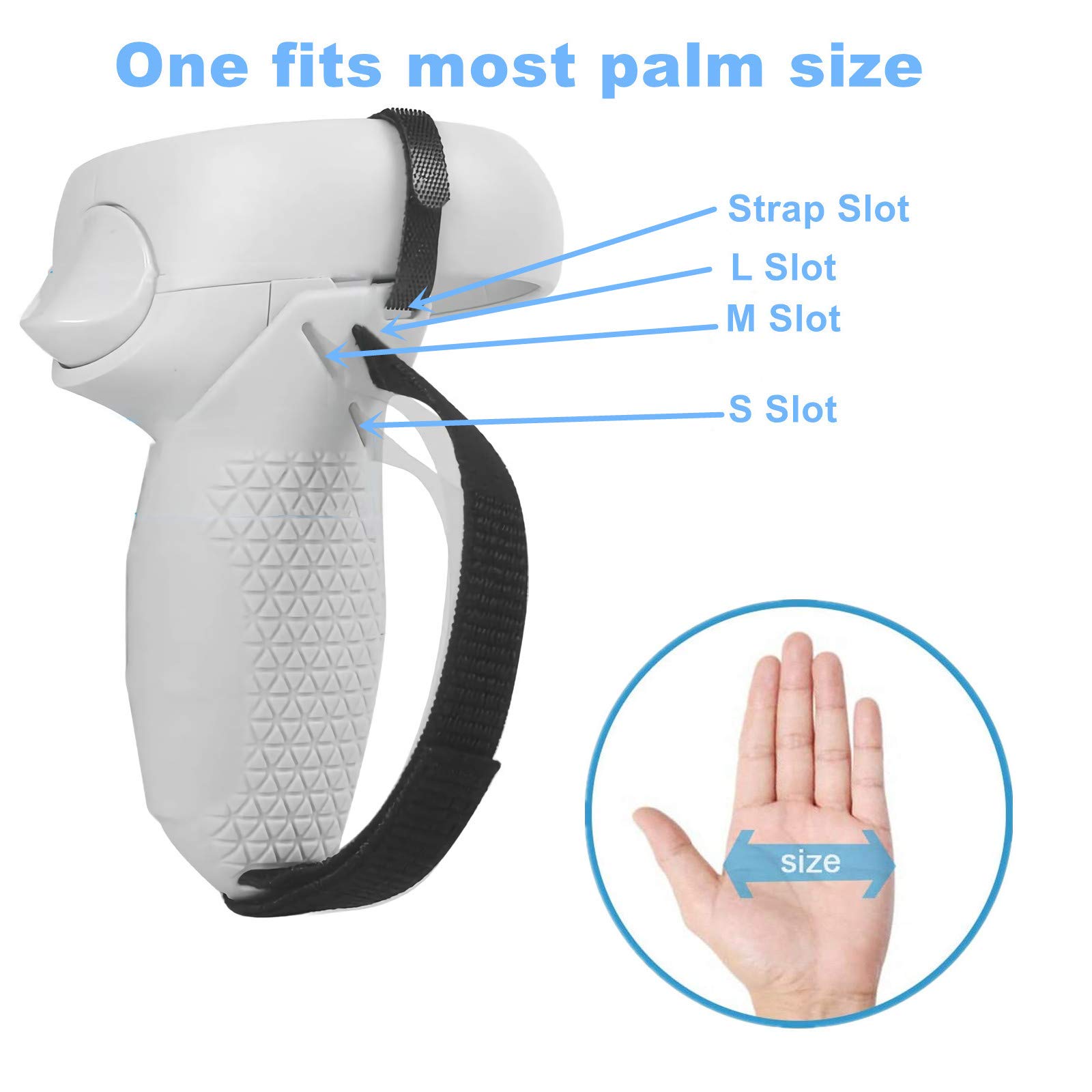 Touch Controllers Grips Cover Compatible with Oculus Quest 2 - Quest 2 Accessories Controller Grips with Wrist Knuckle Strap - Anti-Throw Handle Protective Rubber Grips Cover (TPU, Light Grey)