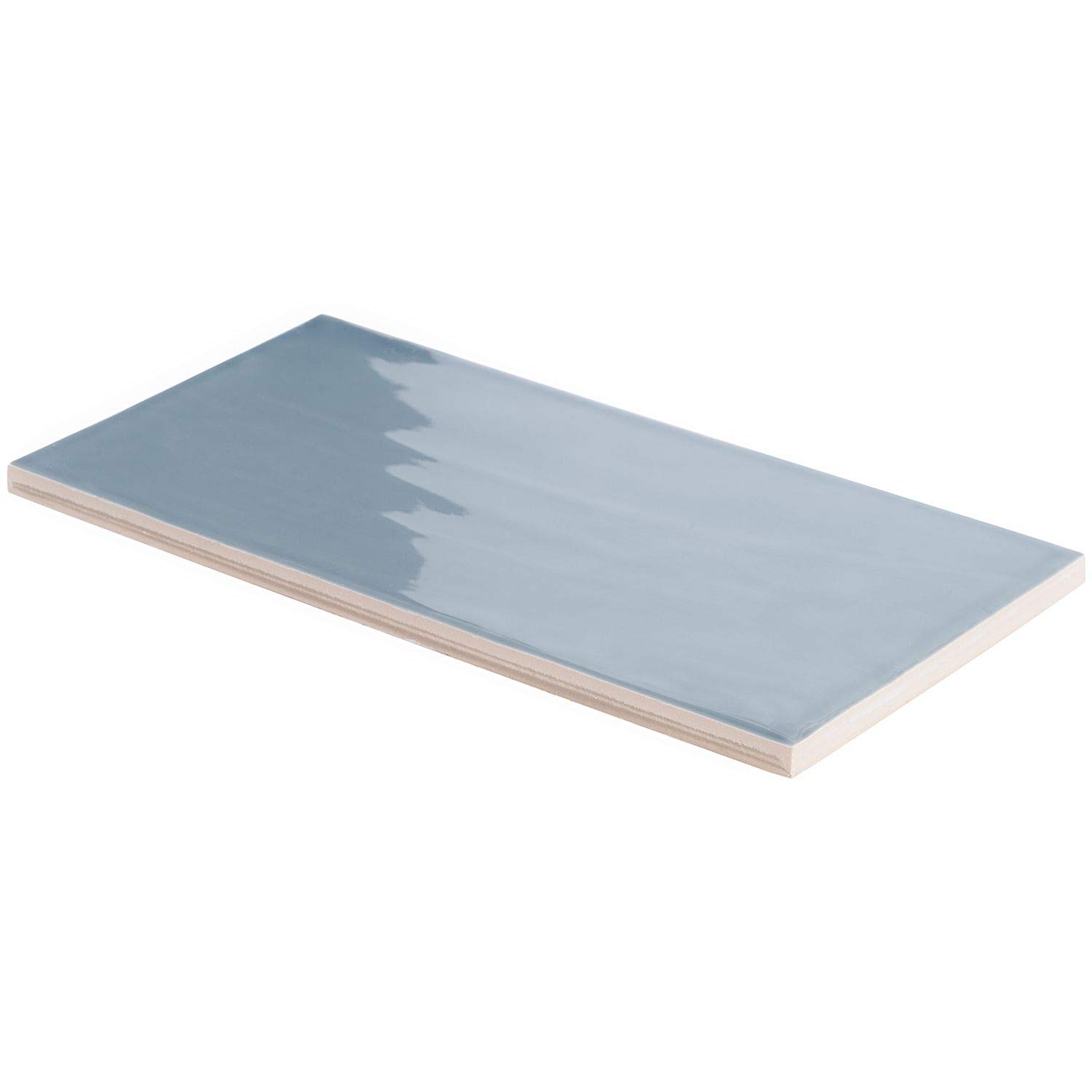Siene Steel Blue 5 in. x 10 in. Glossy Ceramic Backsplash, Kitchen, Bathroom Wall Tile Sample