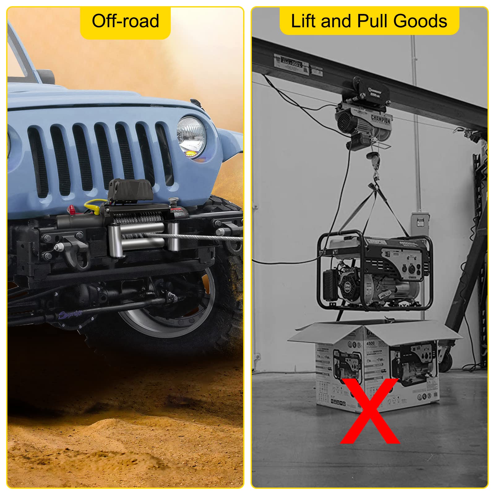 VEVOR Truck Winch 15500lb Load Capacity Cable Steel with Wireless Remote Control 12V Waterproof IP67
