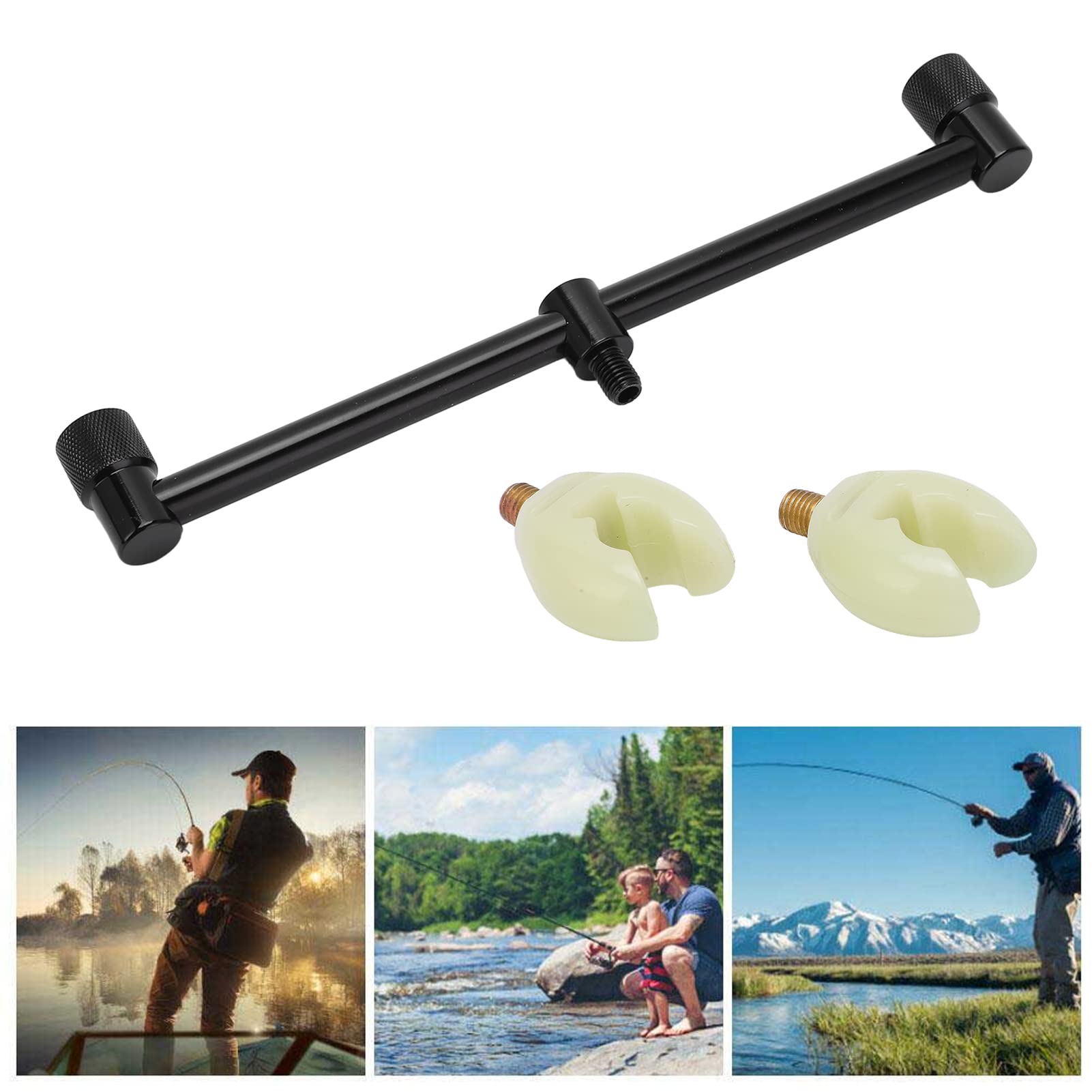 Yeuipea Carp Fishing Buzz Bars Carp,Carp Fishing Rod Support Buzz Bar with Luminous Head Aluminum Alloy Fishing Buzz Bars Accessory(25cm)