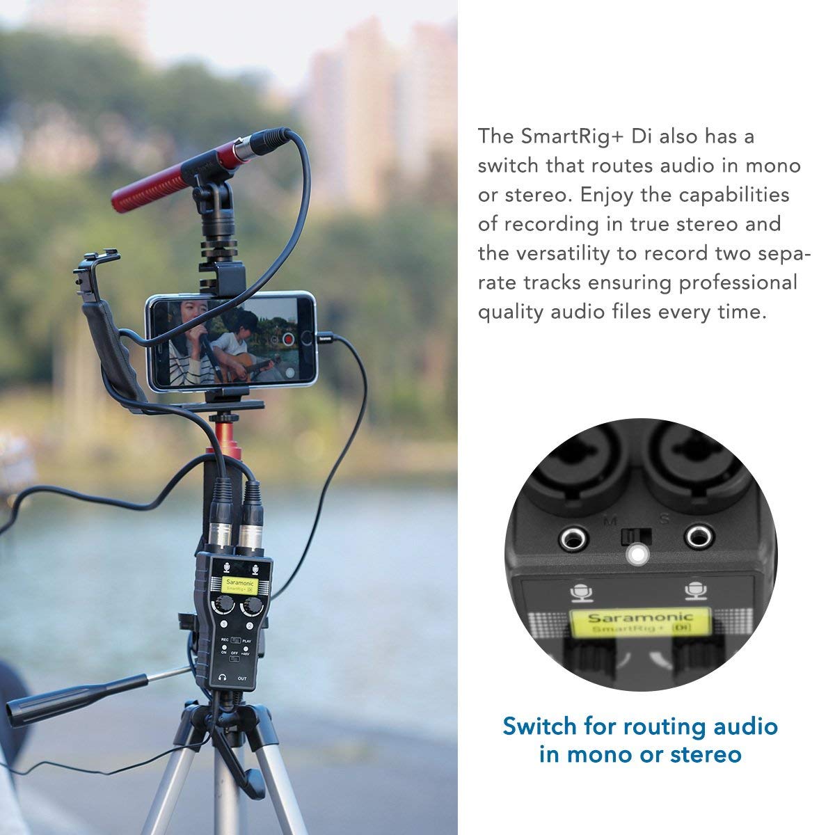 Saramonic SmartRig+ DI 2-Channel XLR & 6.3mm Guitar Audio Interface Microphone with iOS Connector Compatible with iPhone 13 12 11 X, iPad, iPod, iOS Smartphone