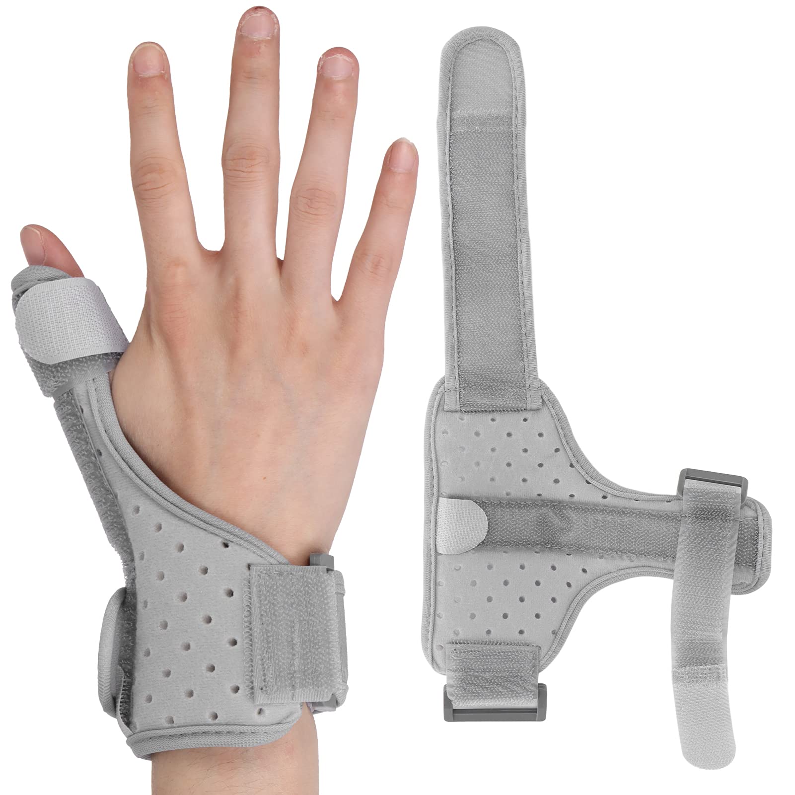 Zyyini Thumb Support Brace, Breathable Thumb Joint Brace Spica Splint For Pain Relief,Thumb Joint Stabilizer For Arthritis Soft Tissue Injuries,Fit Right & Left Hand Thumb Splint Exerciser