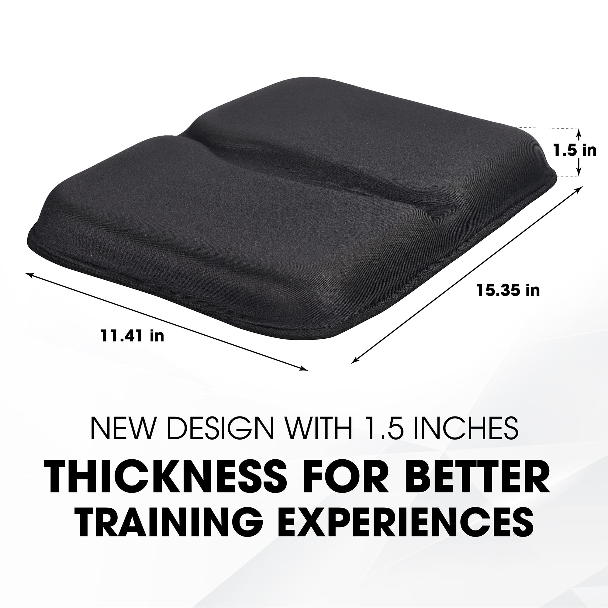 Yes4All Rowing Machine Seat Cushion Good with Non-Slip, Silicon Cooling Gel Seat Cover, Groove Design, Custom Fit Comfort, Black